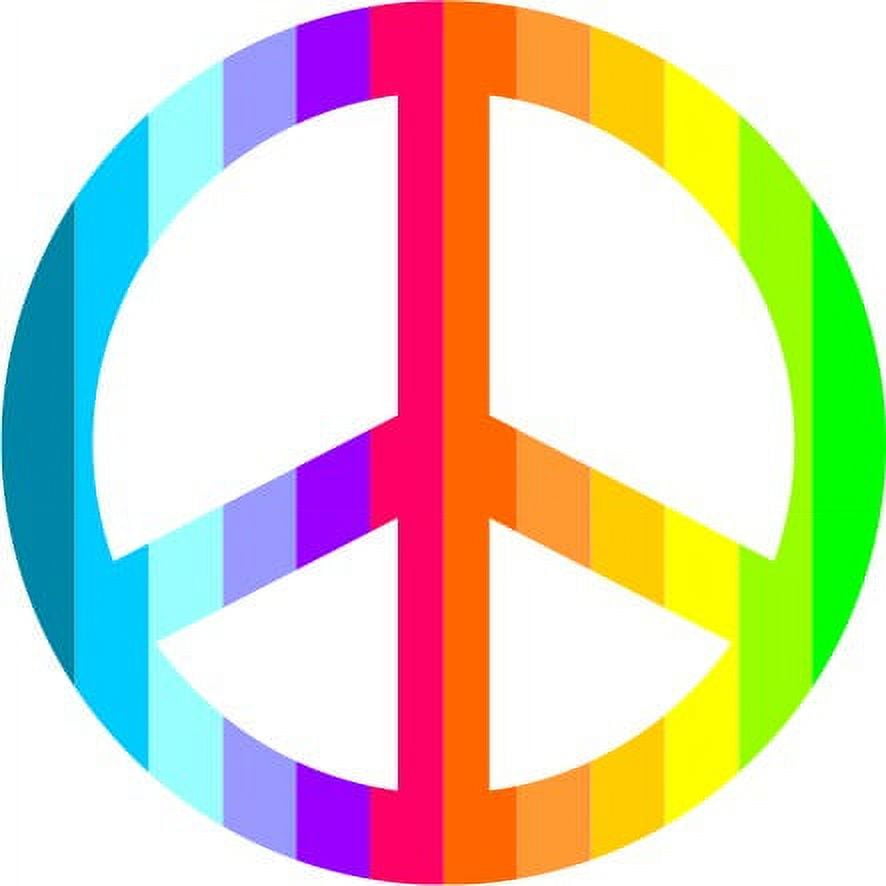 Design With Vinyl Artwork Rainbow Peace Sign Hippie 1970's Wall Decal ...