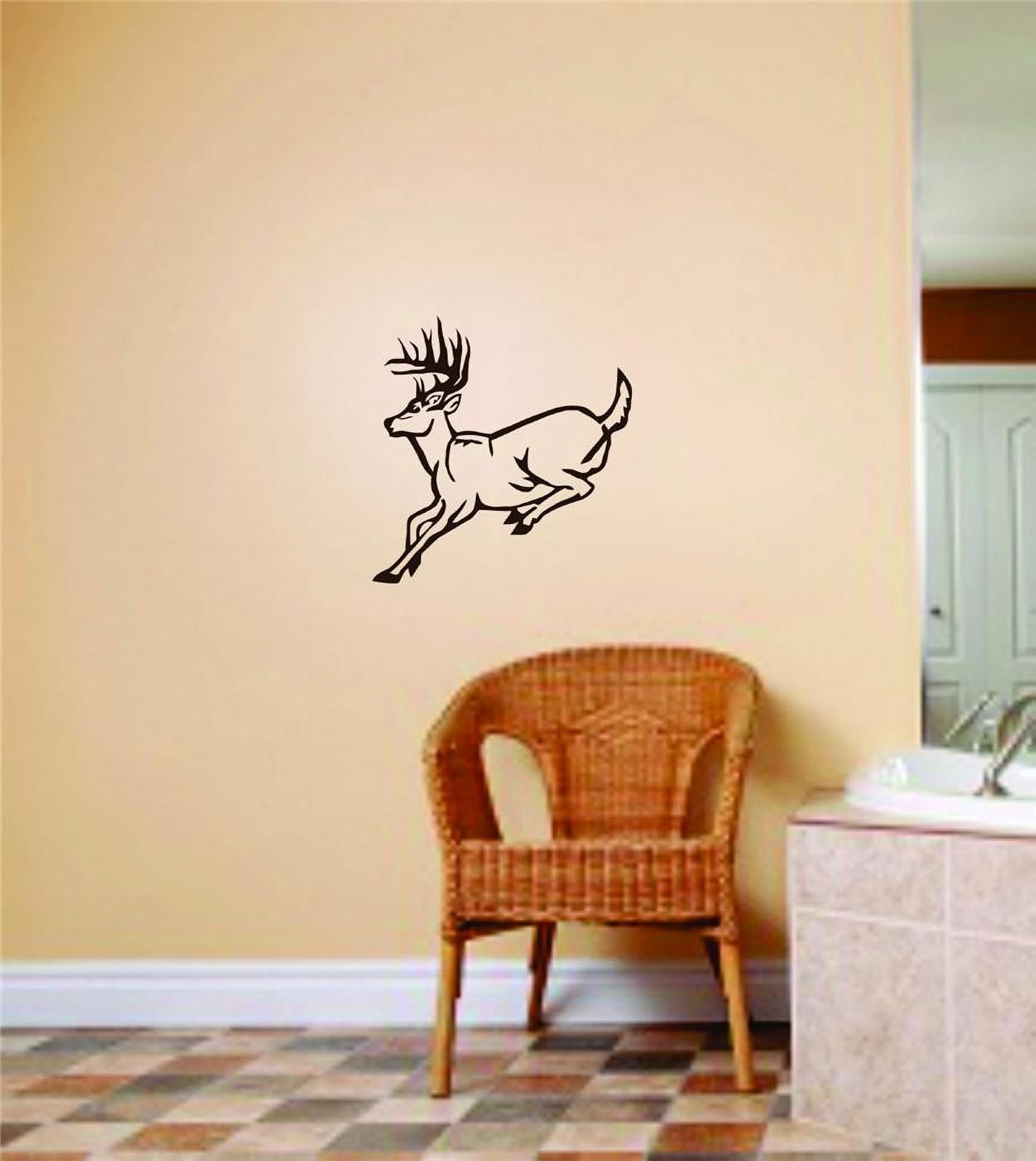 Design With Vinyl Artwork hunting Running Deer in Meddows Forest Marsh ...