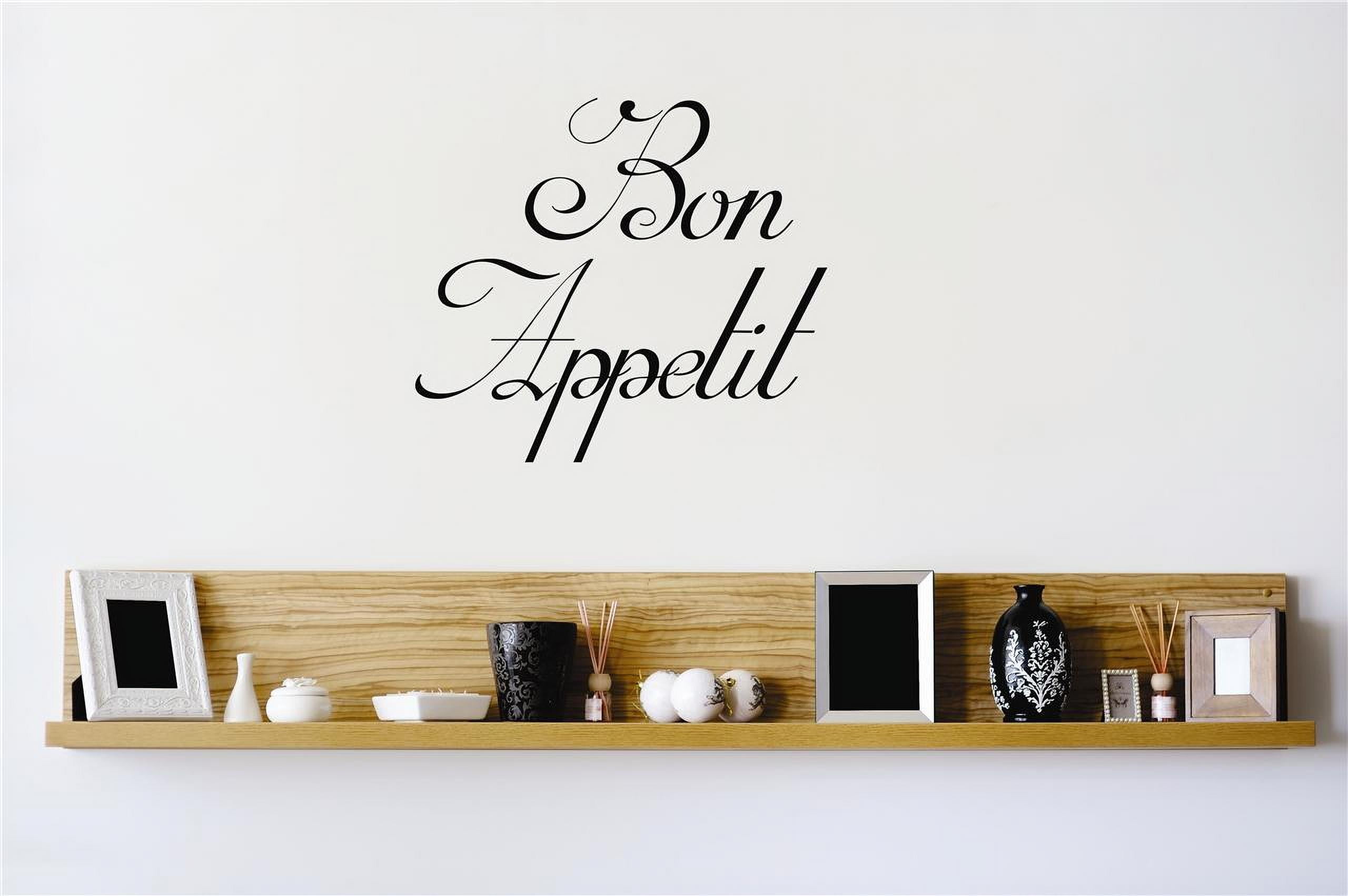 Design With Vinyl Bon Appetite Artwork Chef Kitchen Wine Food Wall ...