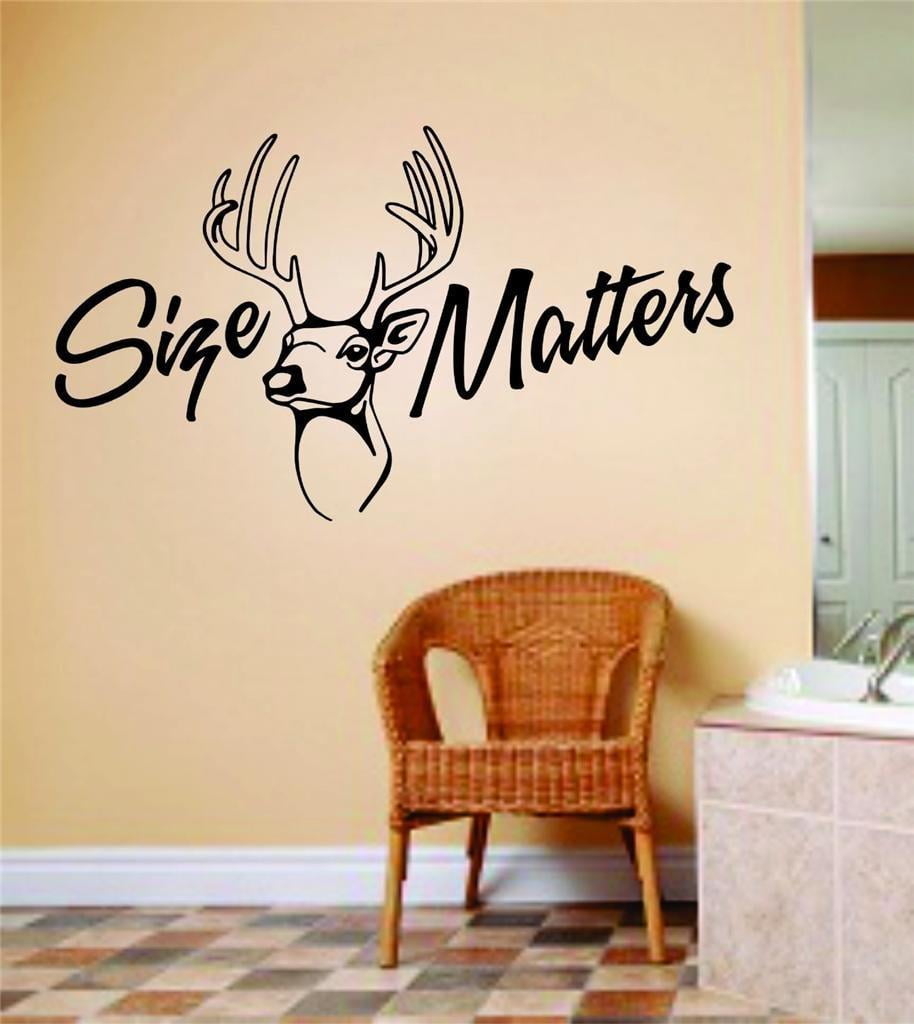 Design With Vinyl Size Matters Artwork Antlers Buck Deer Doe Hunting ...