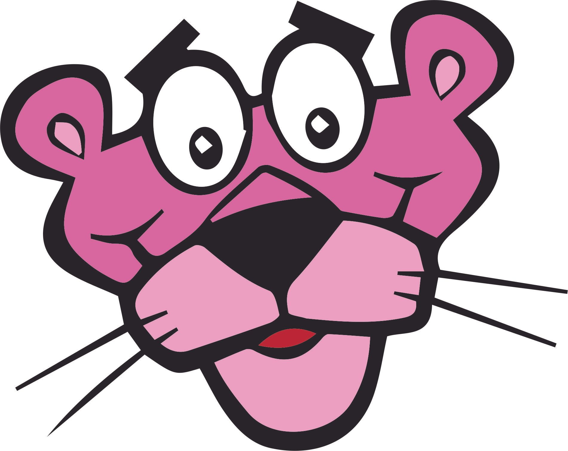 Design With Vinyl Smiling Face Pink Panther Cartoon Wall Decal Sticker ...