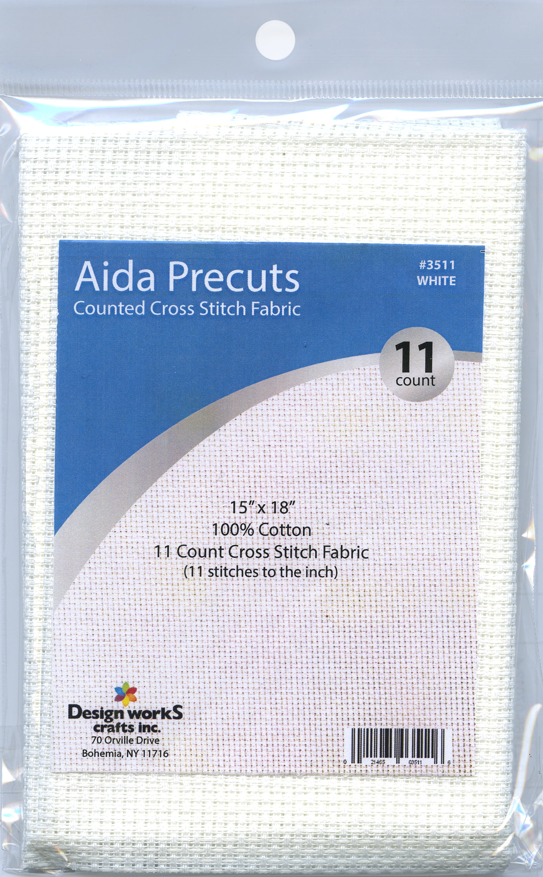 Design Works Aida Cloth 11ct 15x18 White - Walmart.com