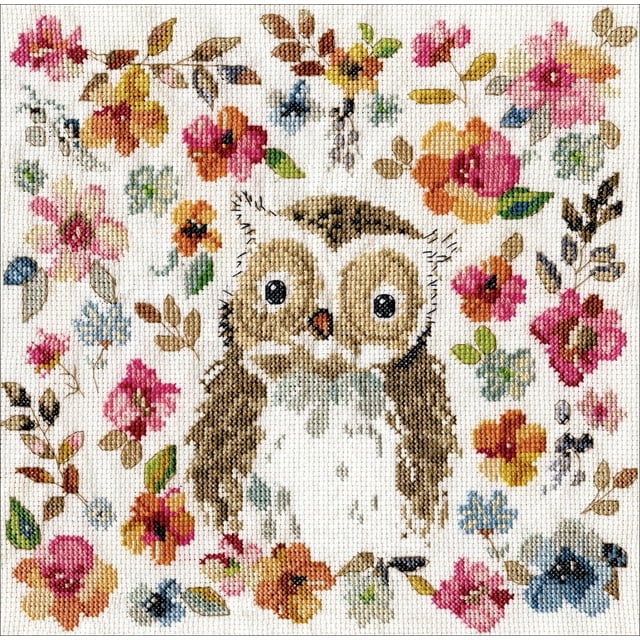 Design Works Counted Cross Stitch Kit 10"X10"-Owl (14 Count) - Walmart.com