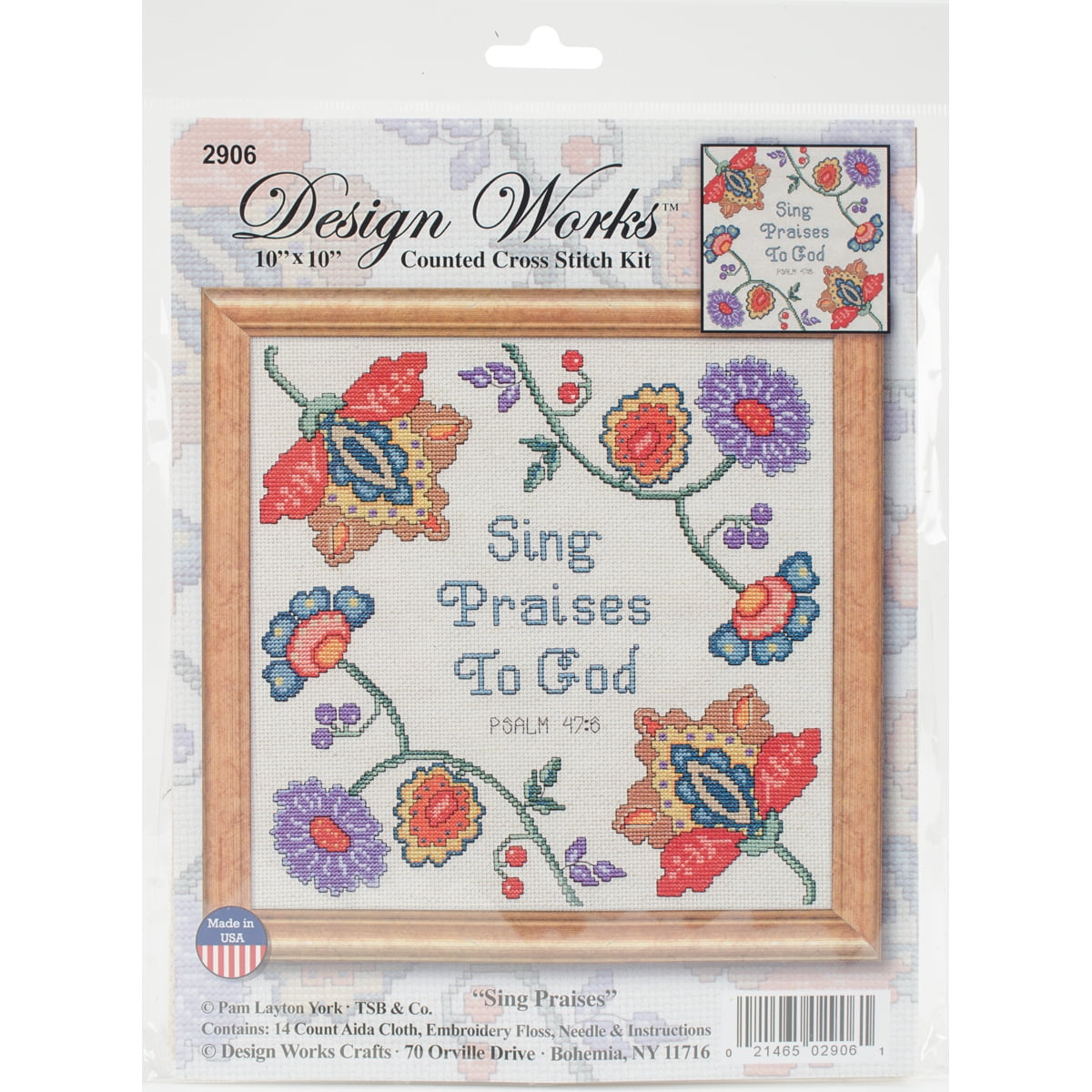Design Works Counted Cross Stitch Kit 10"X10"-Sing Praises (14 Count ...