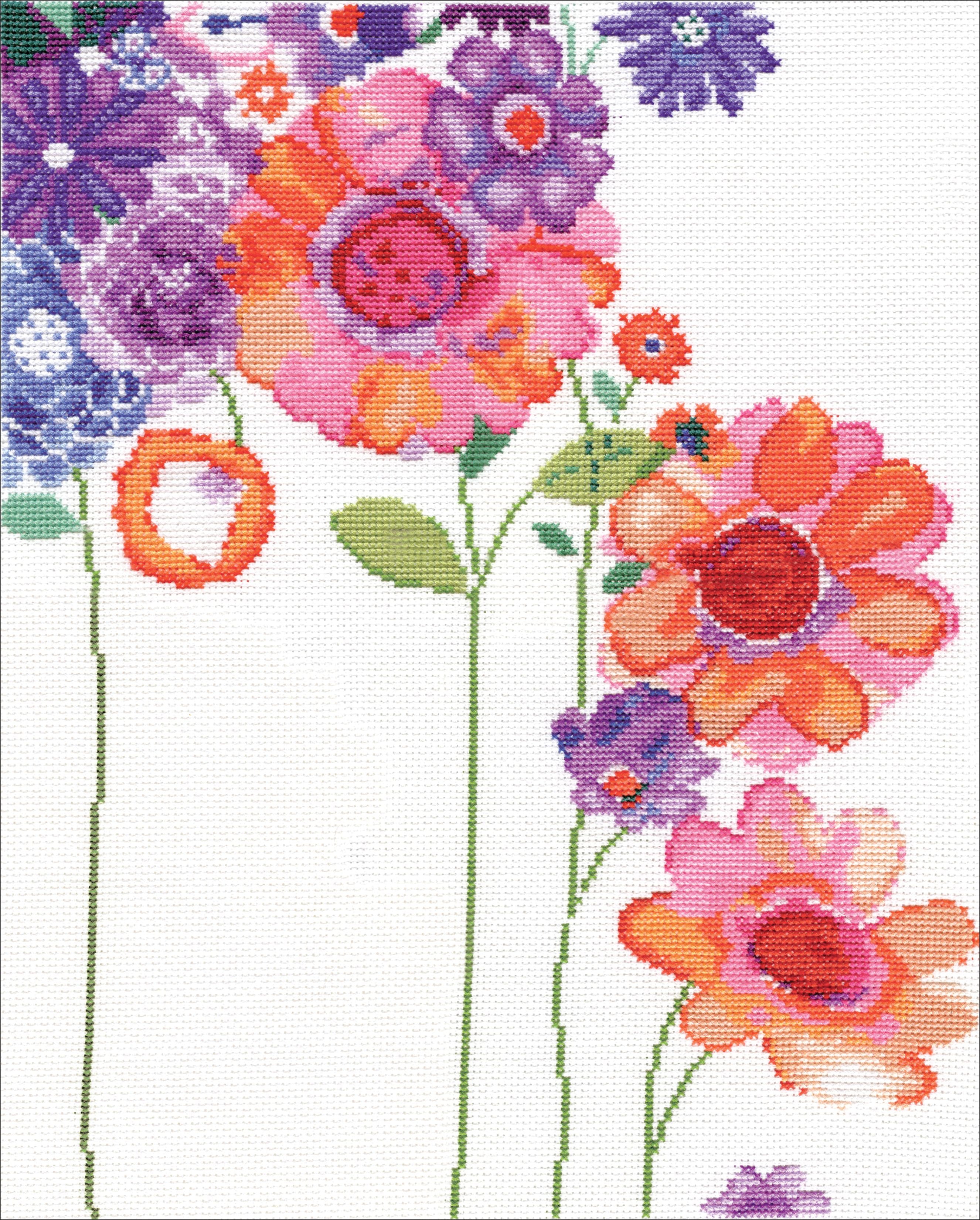 Design Works Counted Cross Stitch Kit 11"X14"-Watercolor Garden (14 ...
