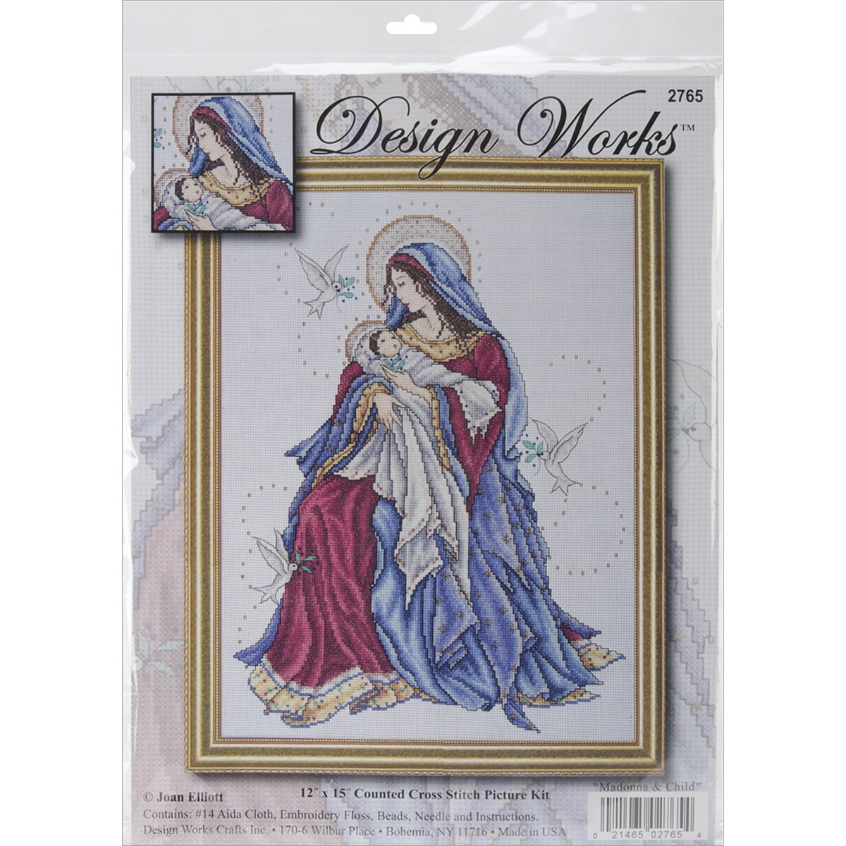 Design Works Counted Cross Stitch Kit 12"X15"-Madonna & Child (14 Count ...