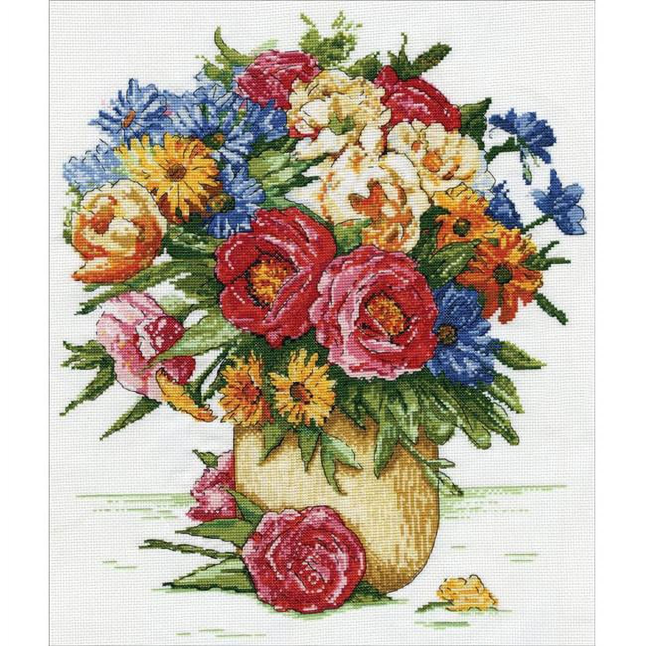 Design Works Counted Cross Stitch Kit 14"X16"-Majestic Floral (14 Count ...