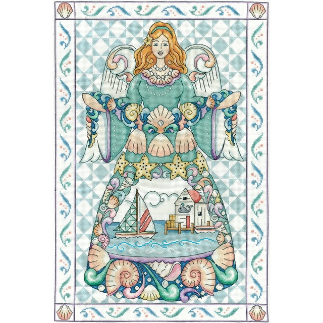 Design Works Counted Cross Stitch Kit 14"X20"-Seashell Angel (14 Count ...