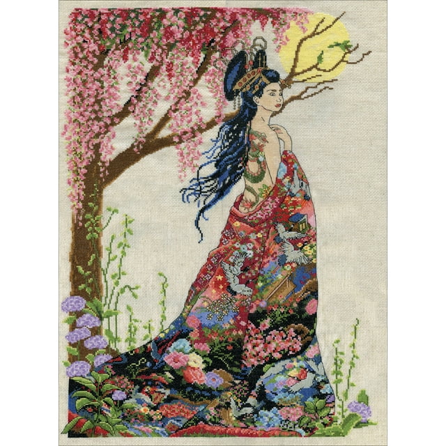 Design Works Counted Cross Stitch Kit 16"X22"-Queen of Silk (14 Count ...