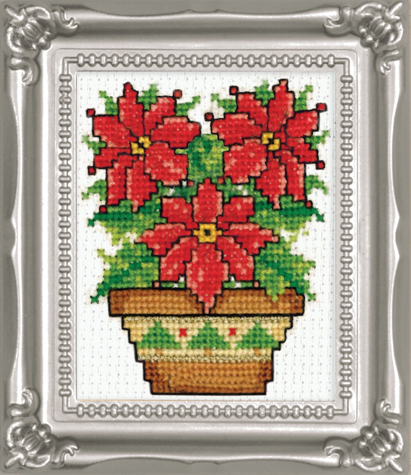 Design Works Counted Cross Stitch Kit 2"X3"-Poinsettias (18 Count ...