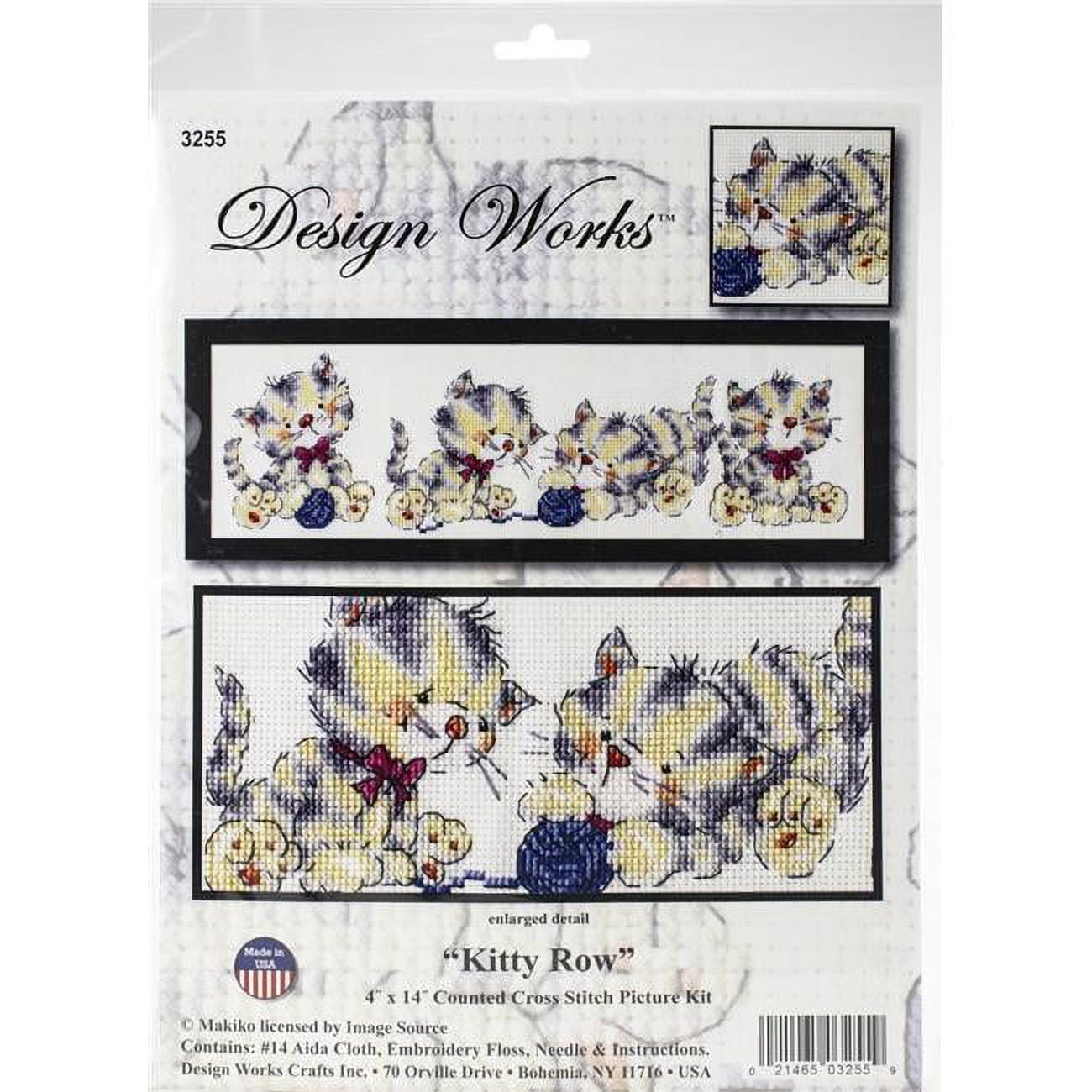Design Works Counted Cross Stitch Kit 4"X14"-Kitty Row (14 Count ...