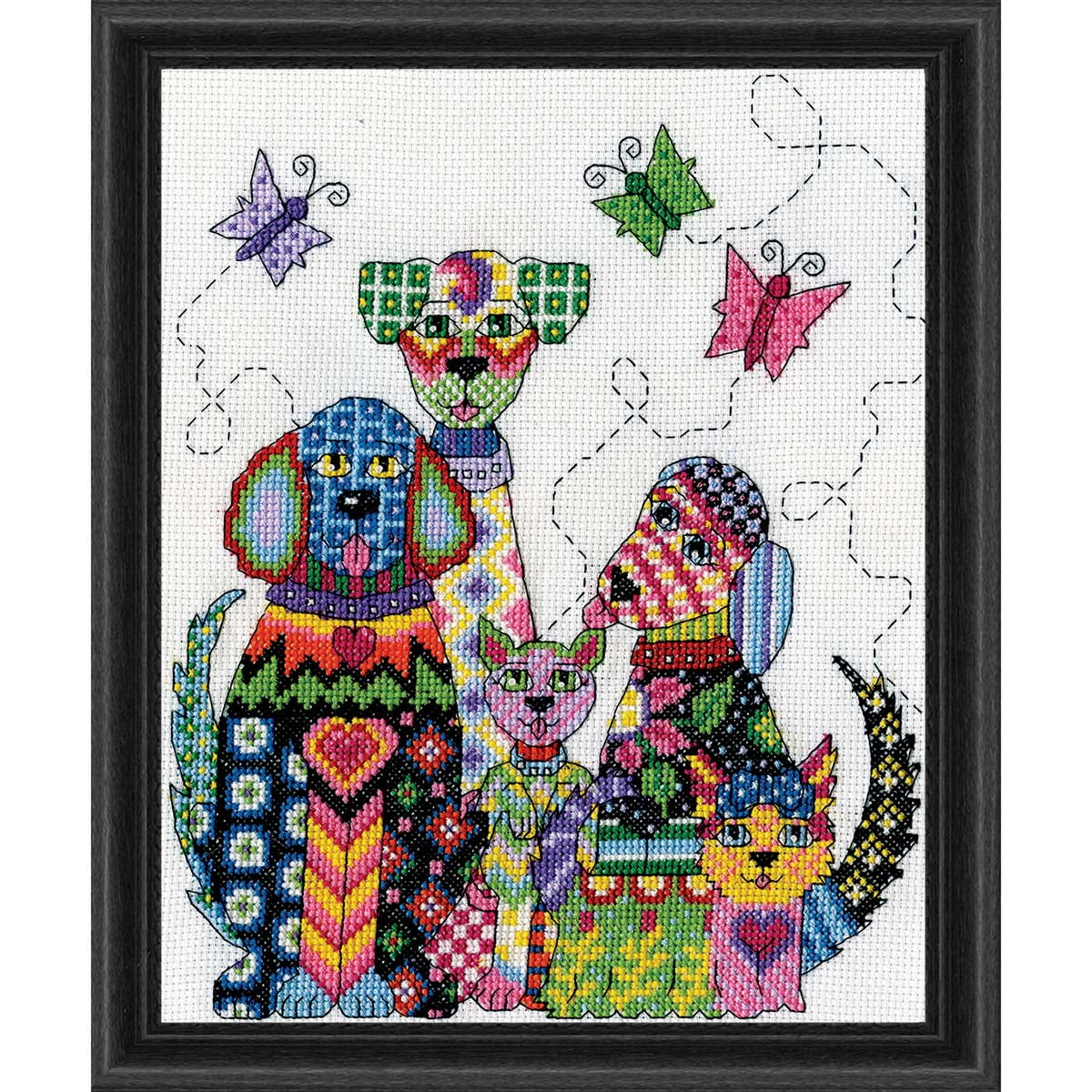 Design Works Counted Cross Stitch Kit 8"X10"-Patchwork Dogs - Walmart.com