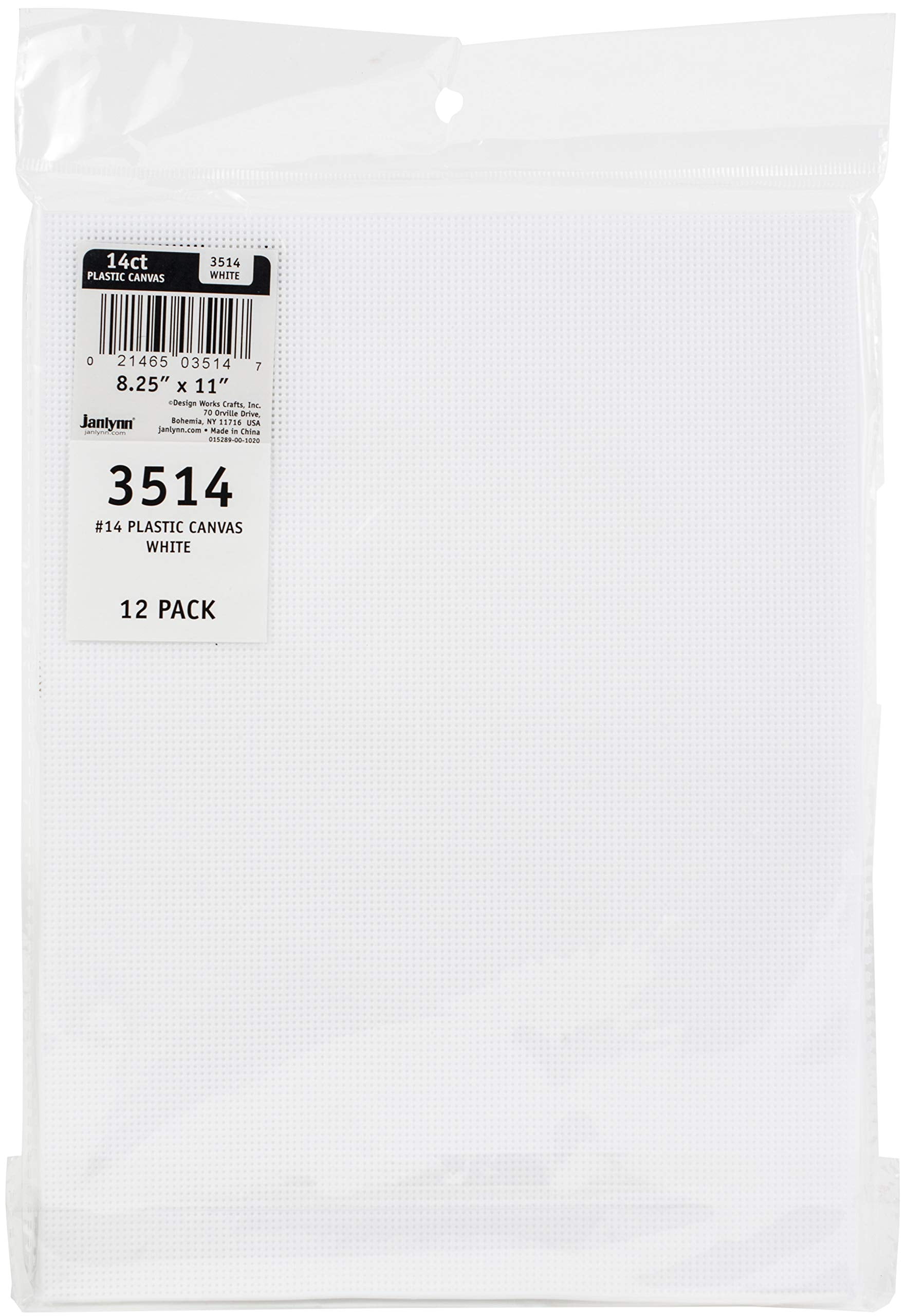 Design Works Crafts 14 Count Plastic Canvas Sheet - White/Pack of 12 ...