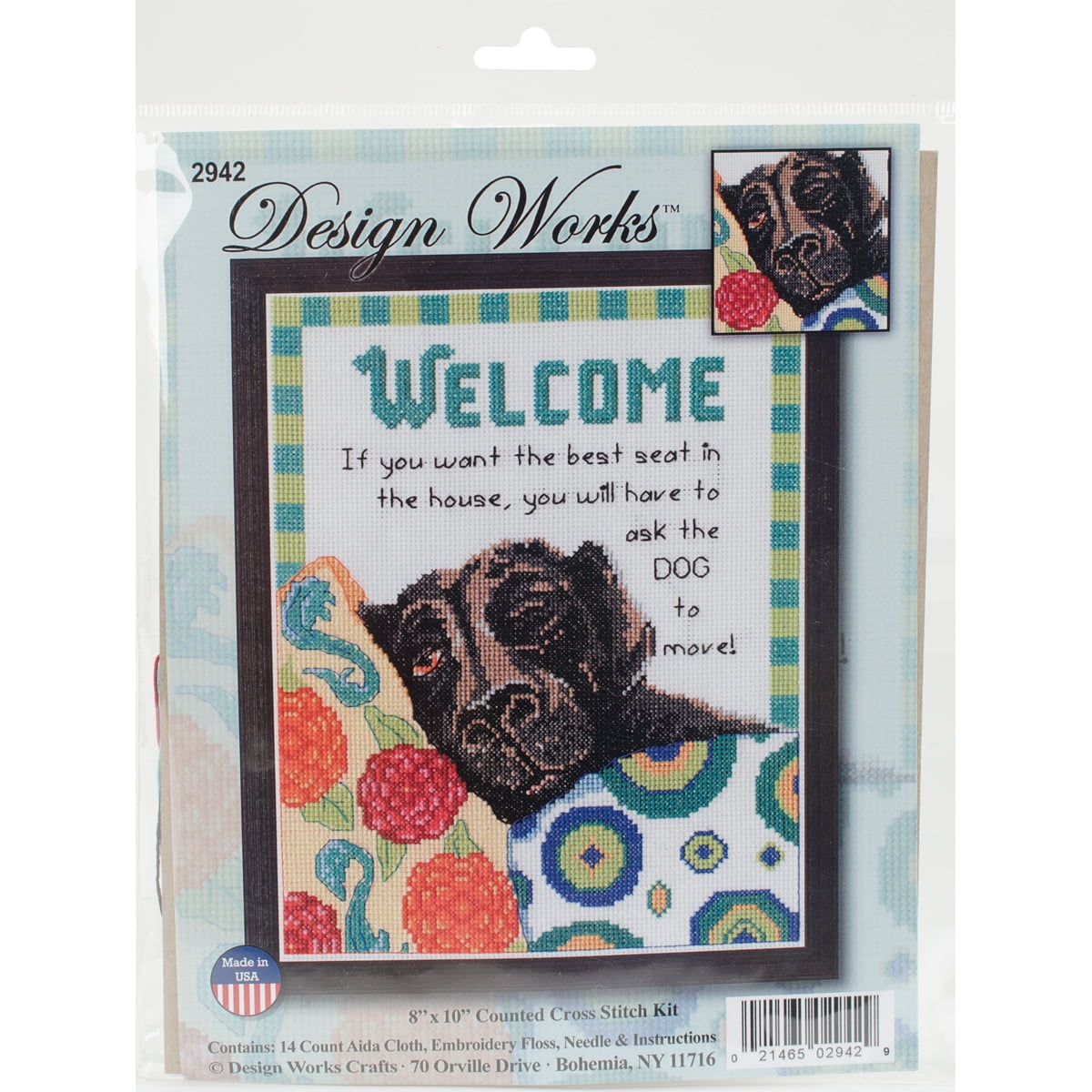 Design Works Crafts Best Seat Welcome, 8 x 10 Counted Cross Stitch Kit ...