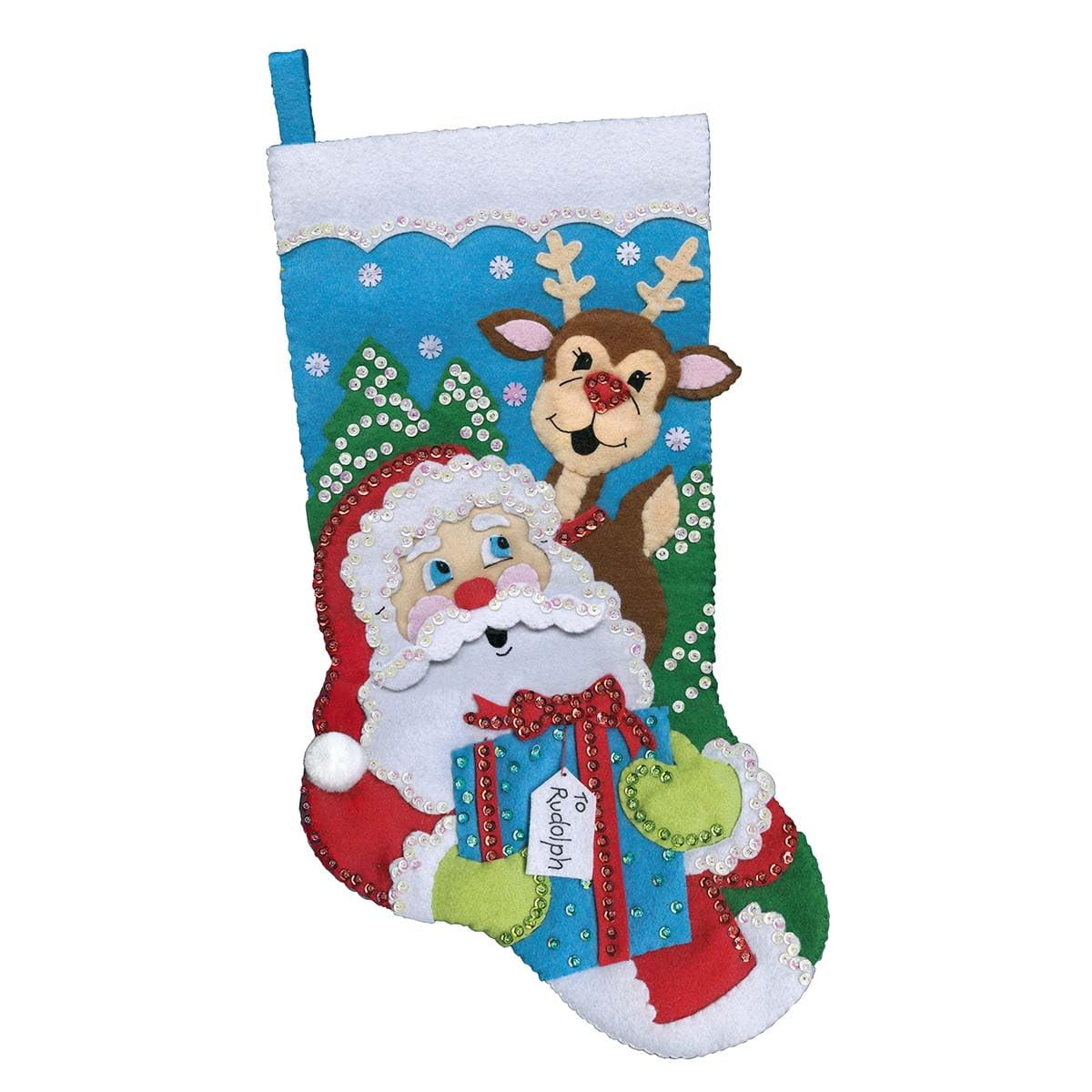 Design Works Crafts Present for Rudolph Felt Stocking Kit - Walmart.com