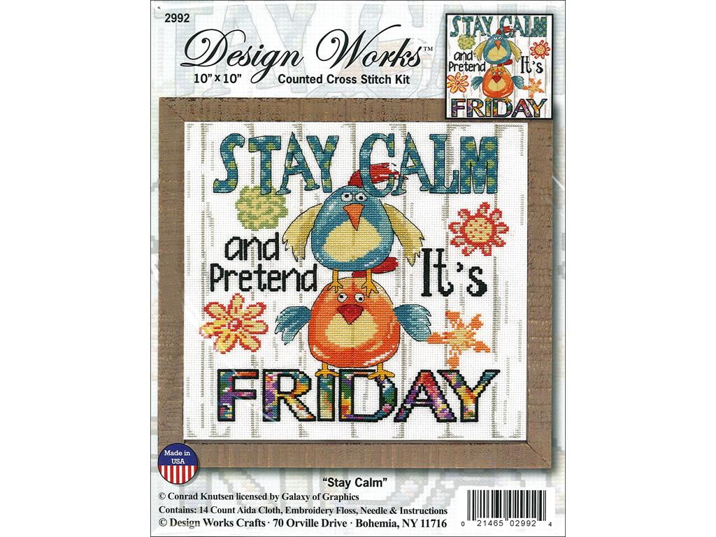 Design Works Cross Stitch Kit 10x10 Stay Calm - Walmart.com