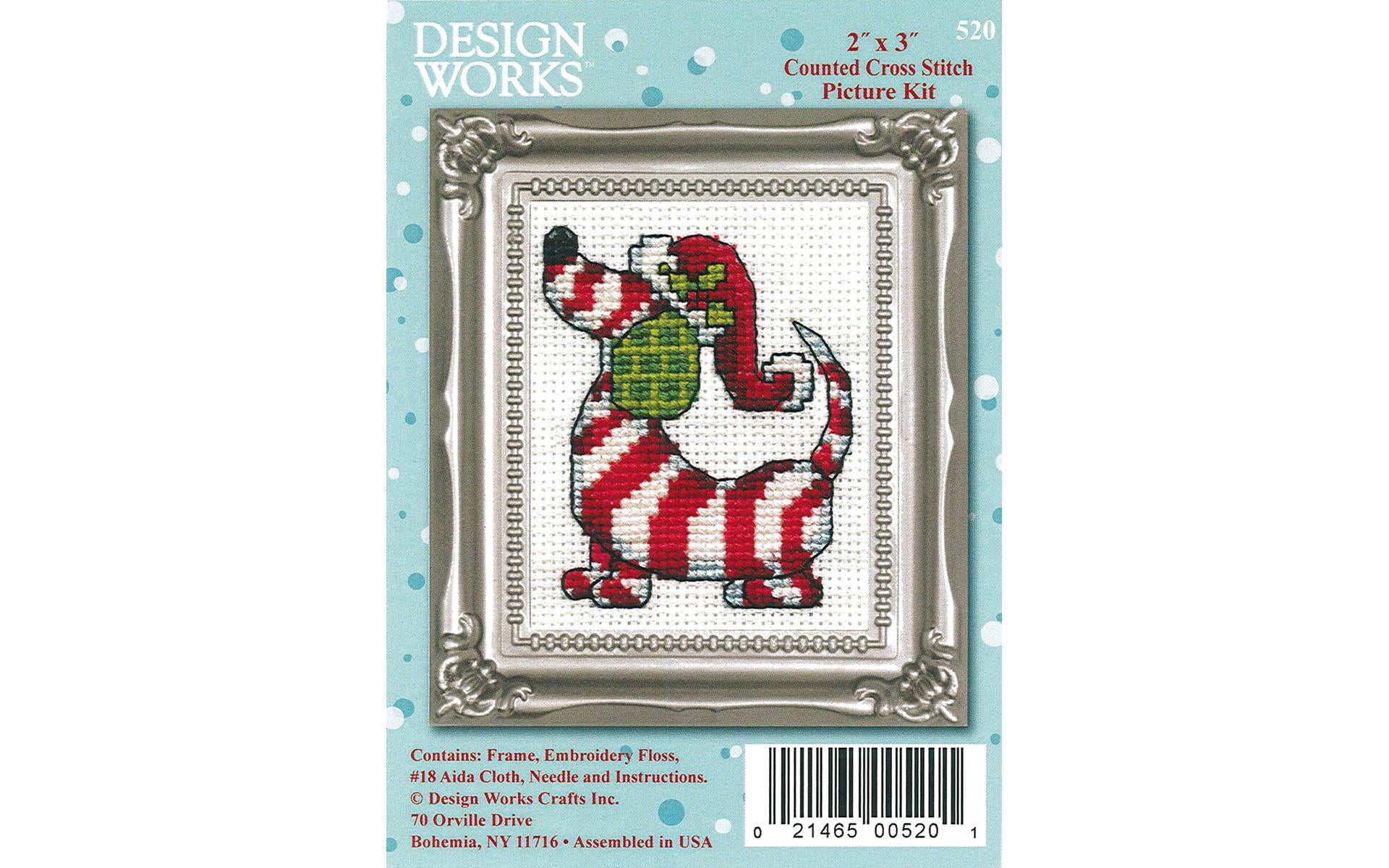 Design Works Counted Cross Stitch Kit 2"X3"-Candy Cane Dog (14 Count ...
