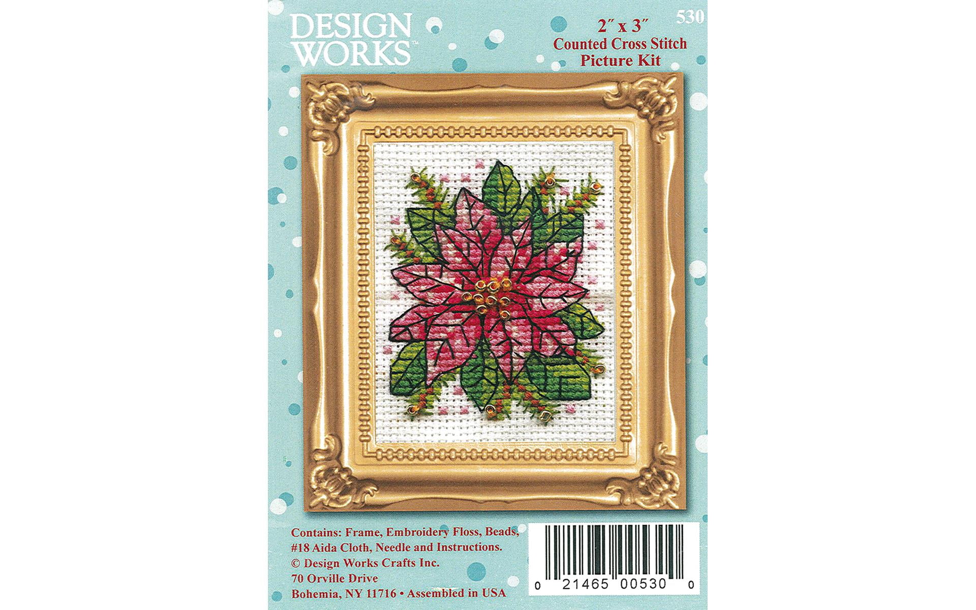 Design Works Cross Stitch Kit 2x3 Poinsettia - Walmart.com