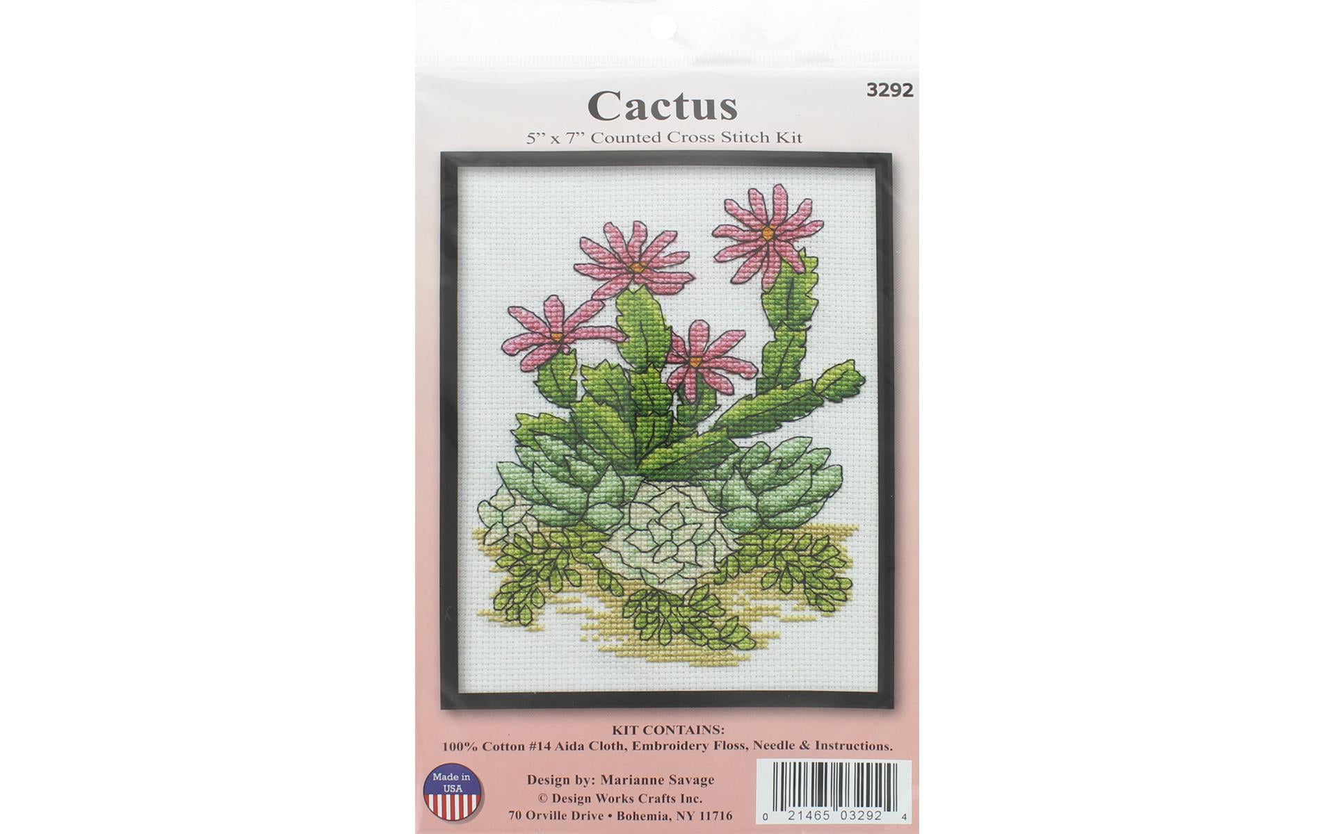 Design Works Cross Stitch Kit 5x7 Cactus - Walmart.com