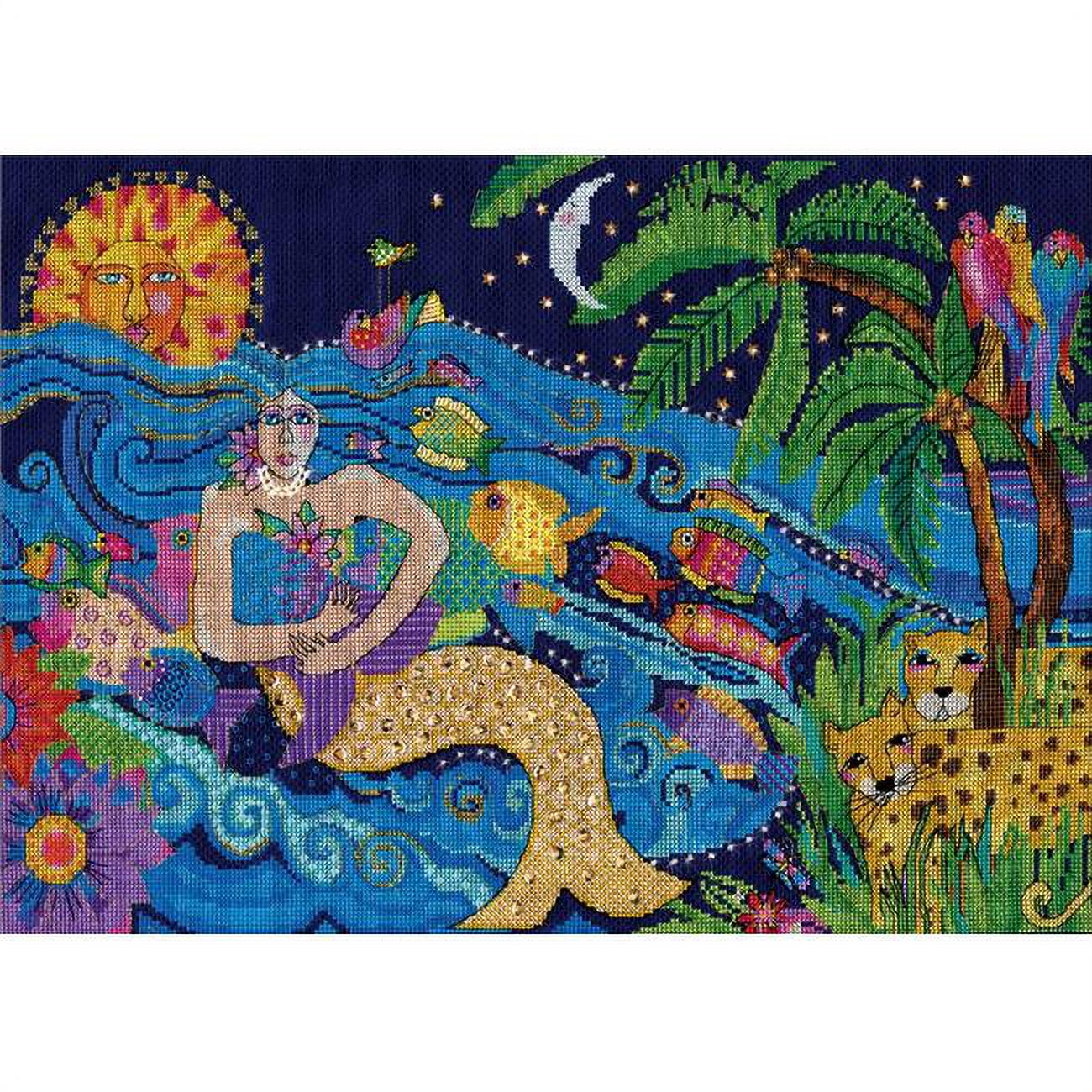 Design Works DW3382 Laurel Burch Mermaid-Counted Cross Stitch - Walmart.com