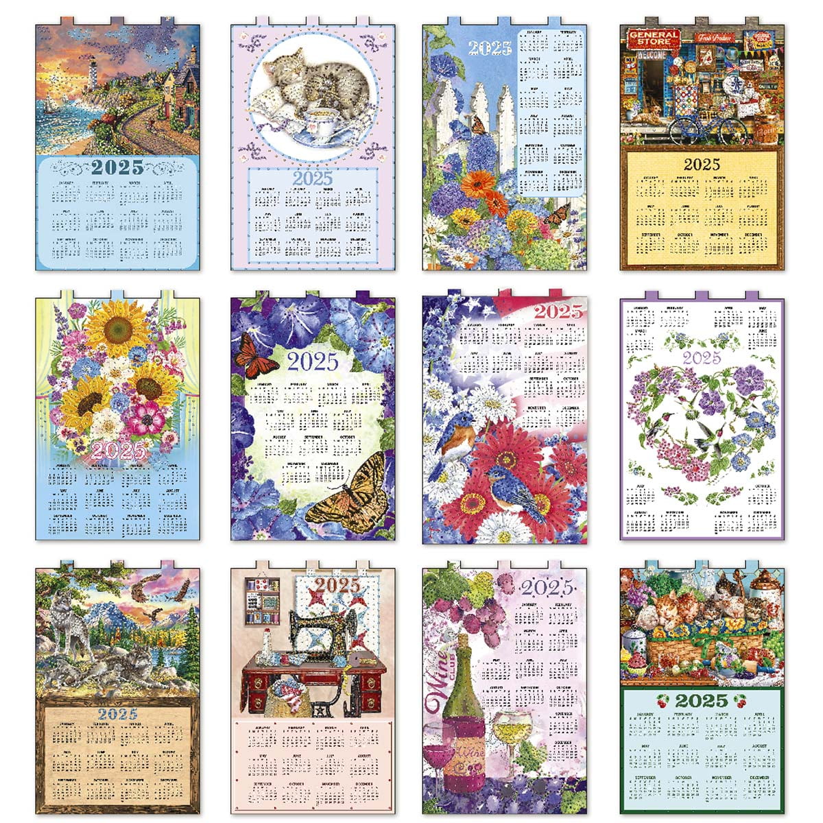 Design Works™ Dozen 2025 Sequin Calendars, Set of 12 Felt & Sequin Kit ...
