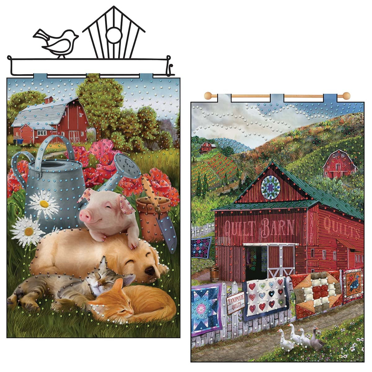 Design Works™ Farm Friends & Quilt Barn & Hanger, Set of 3 Felt ...