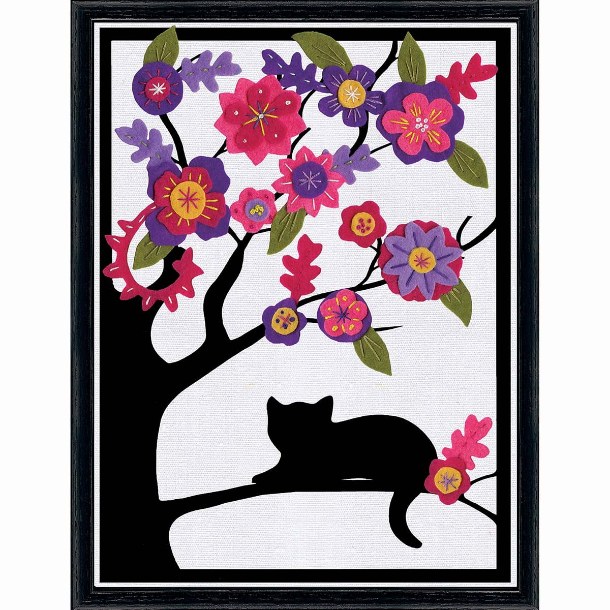Design Works Zenbroidery Felt Applique Kits - Cat in Tree Silhouette ...