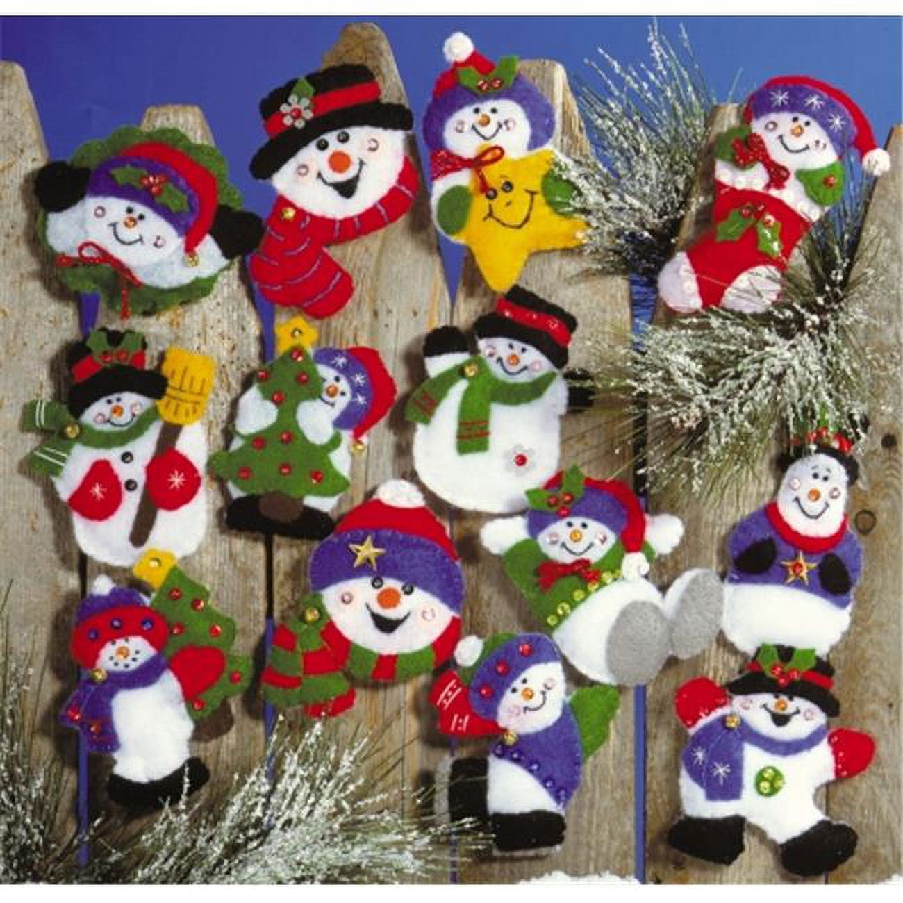 Design Works Felt Ornament Applique Kit 3"X4" Set Of 13-Lots Of Fun ...