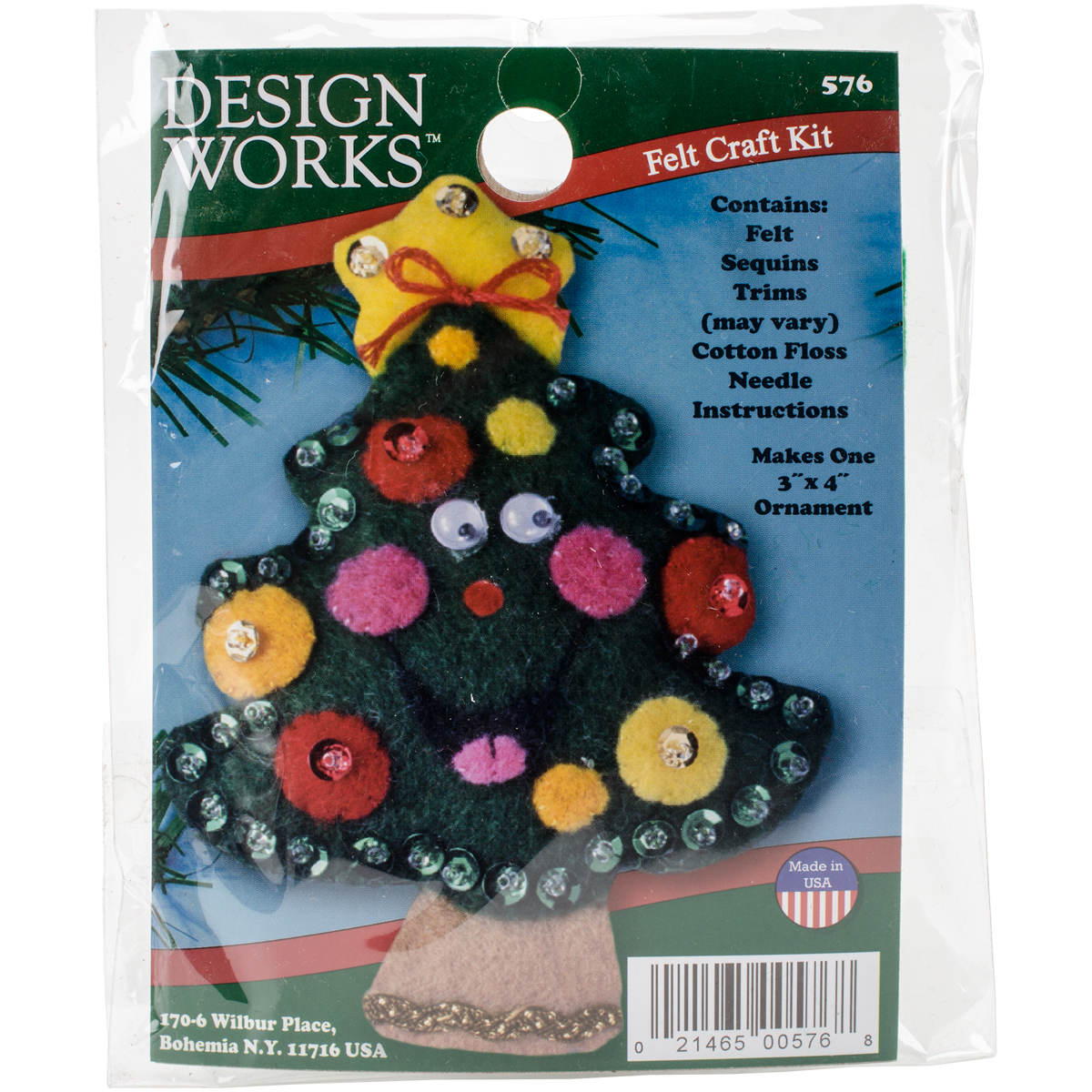 Design Works Felt Ornament Applique Kit 3"X4"-Tree - Walmart.com