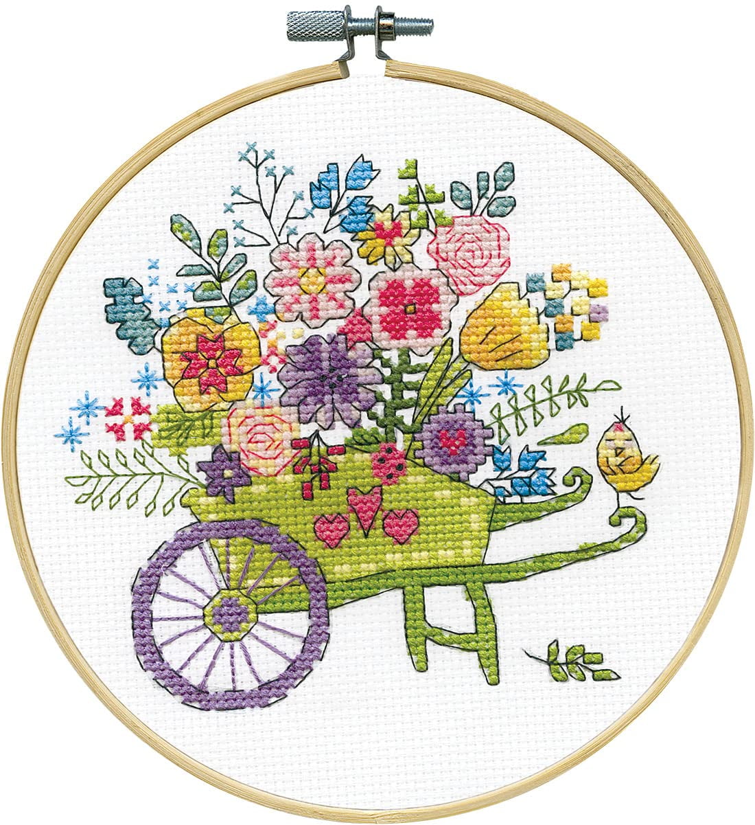 Design Works™ Flower Cart Hoop Counted Cross-Stitch Kit - Walmart.com