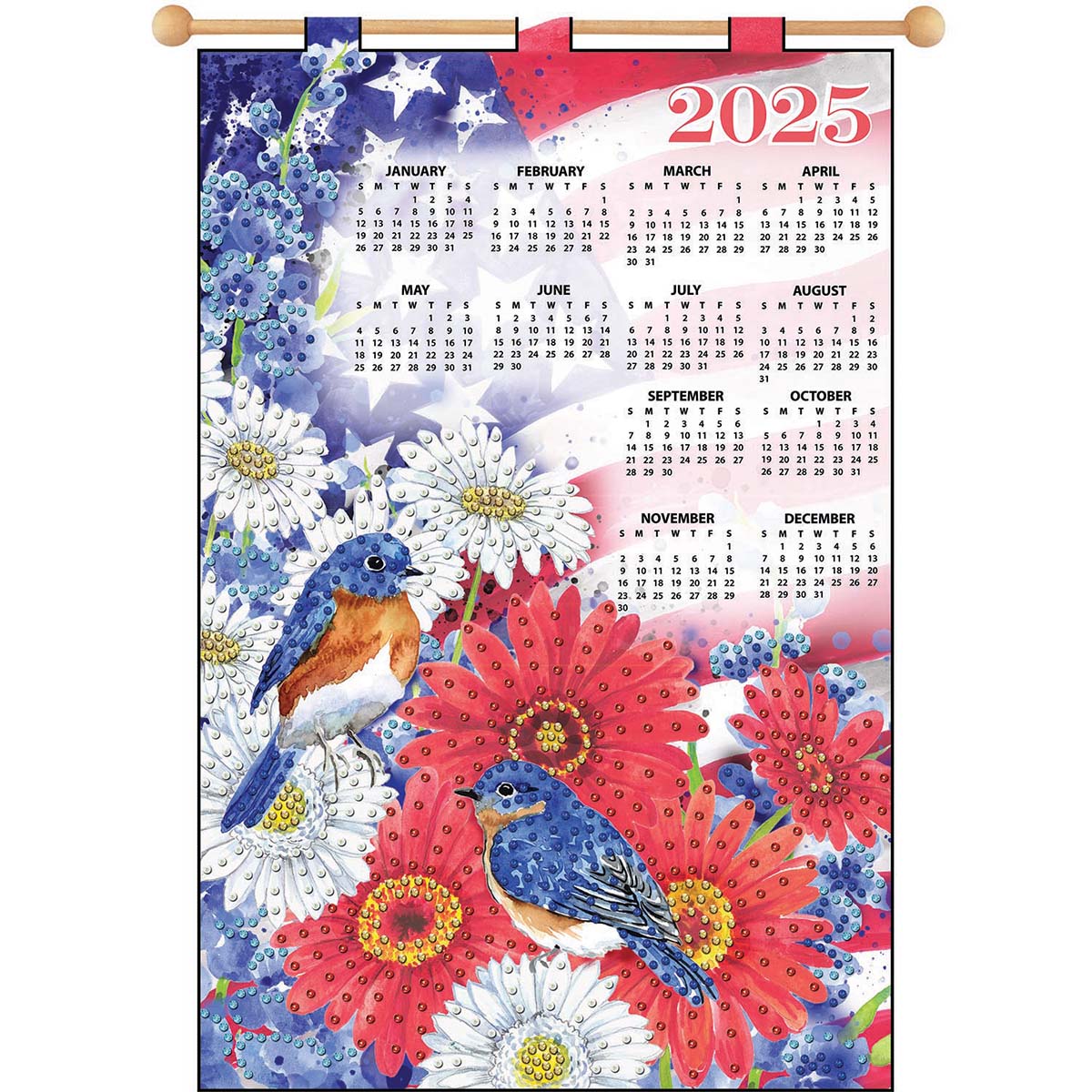 Design Works™ Patriotic Floral Calendar Felt & Sequin Kit - Walmart.com