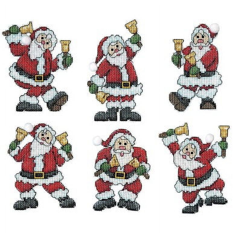 Design Works Plastic Canvas Ornament Kit 3"X4" Set Of 6-Santa W/Bells ...