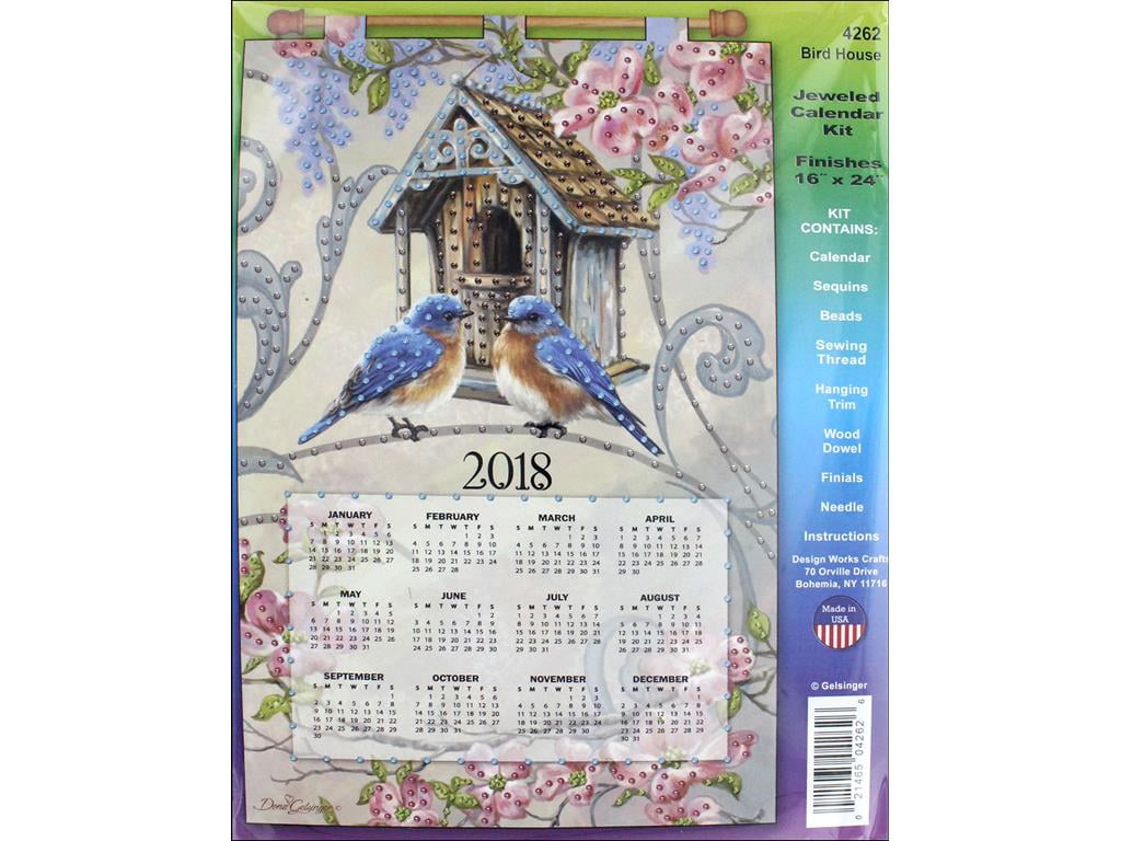 Design Works Sequin Calendar 2018 Birdhouse - Walmart.com
