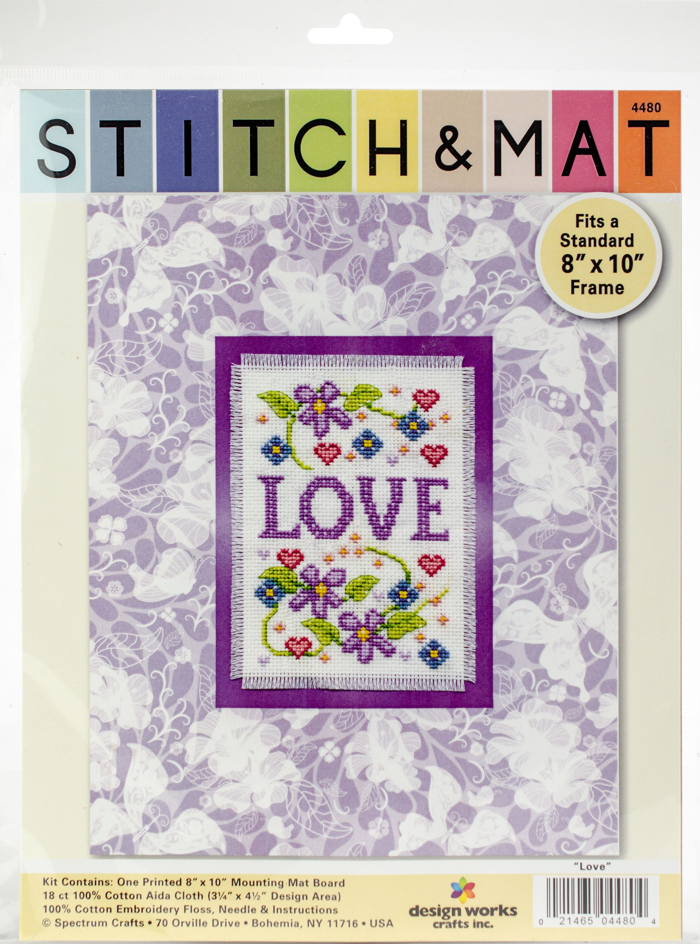 Design Works Stitch & Mat Counted Cross Stitch Kit 3"X4.5"-Love (18 ...