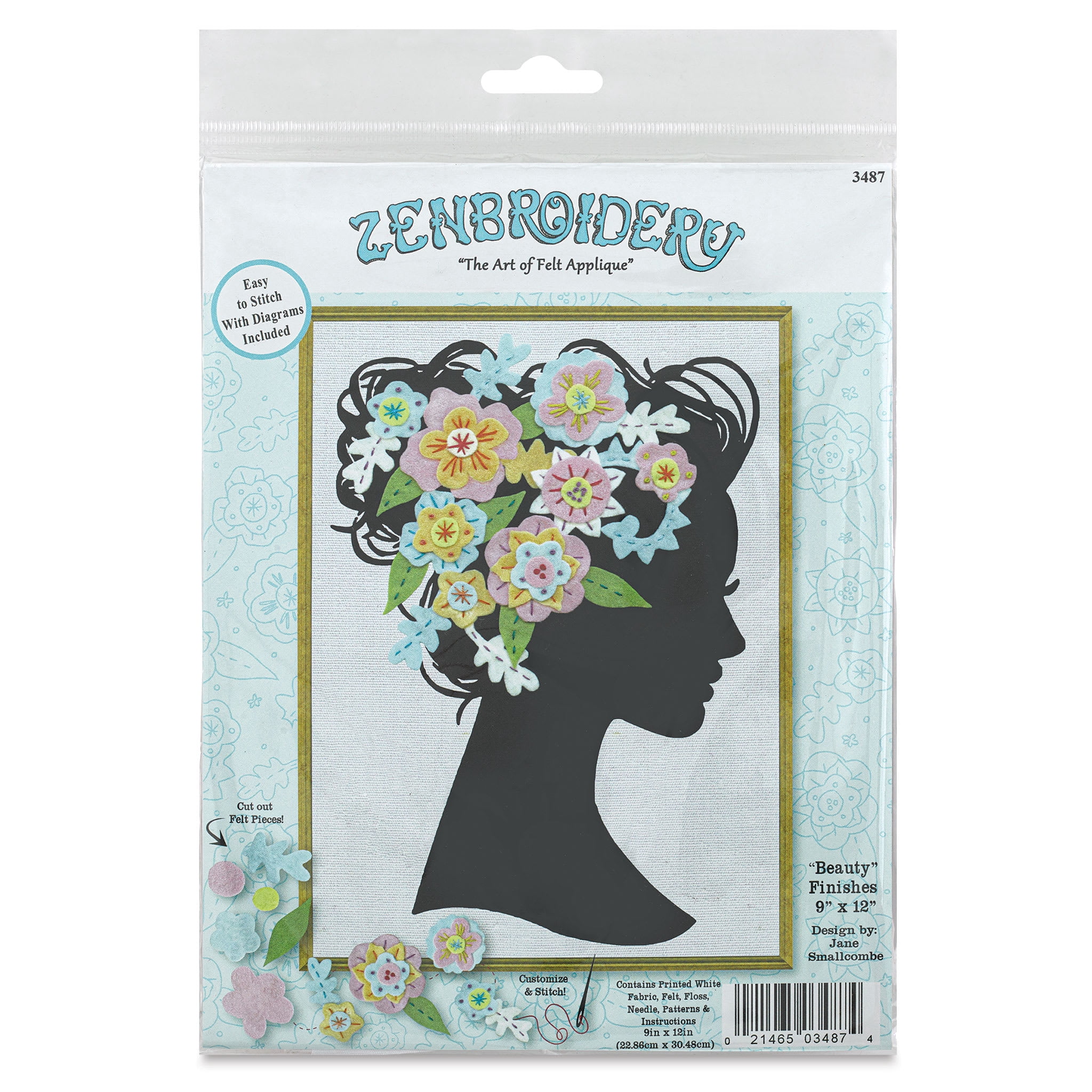Design Works Zenbroidery Felt Applique Kits - Beauty Silhouette ...