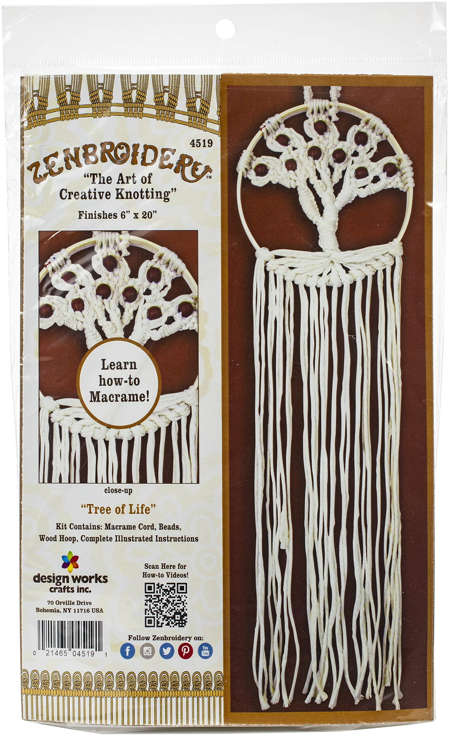 Design Works Zenbroidery Macrame Kit Tree Of Life - Walmart.com