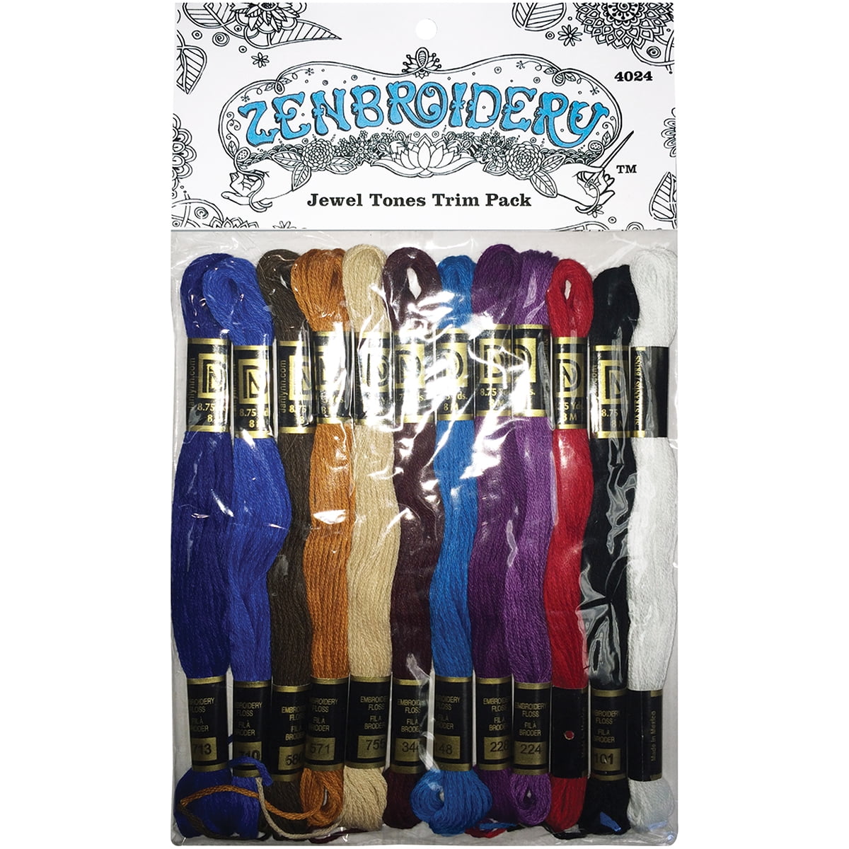 Design Works Zenbroidery Floss Trim Pack - Jewel Tones, Pkg of 12 ...