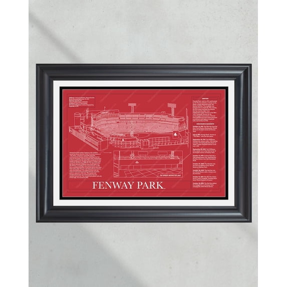 Design drawings for Fenway Park stadium for the Boston Red Sox, printed ...