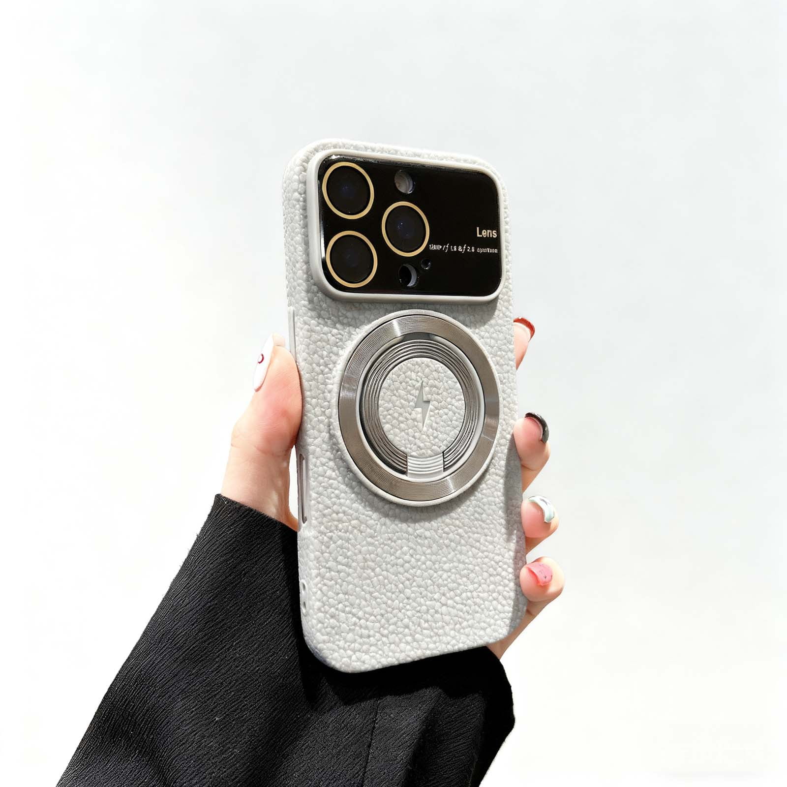 Design For iPhone 16 Phone Case,Anti-Scratch PU Leather Texture Back ...