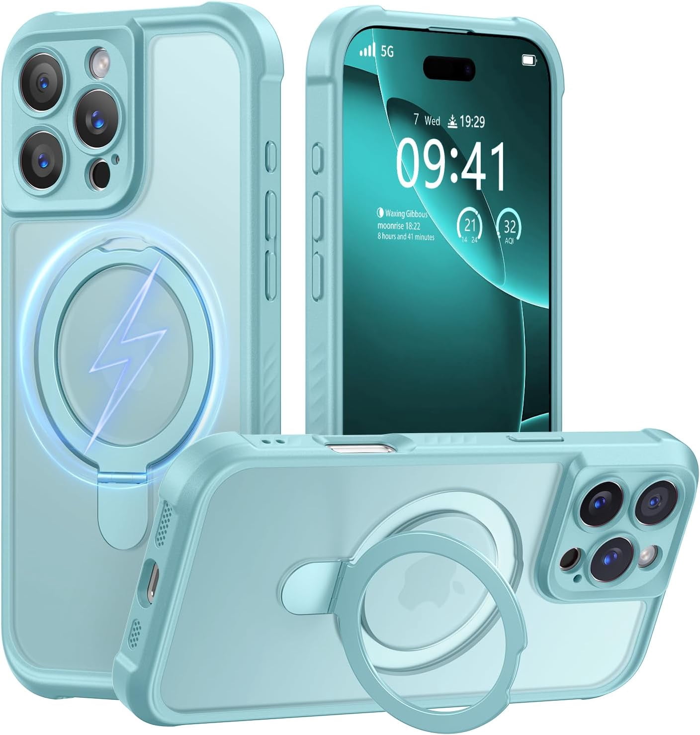 Design for iPhone 16 Pro Max Case with Magnetic Invisible Stand [Full ...