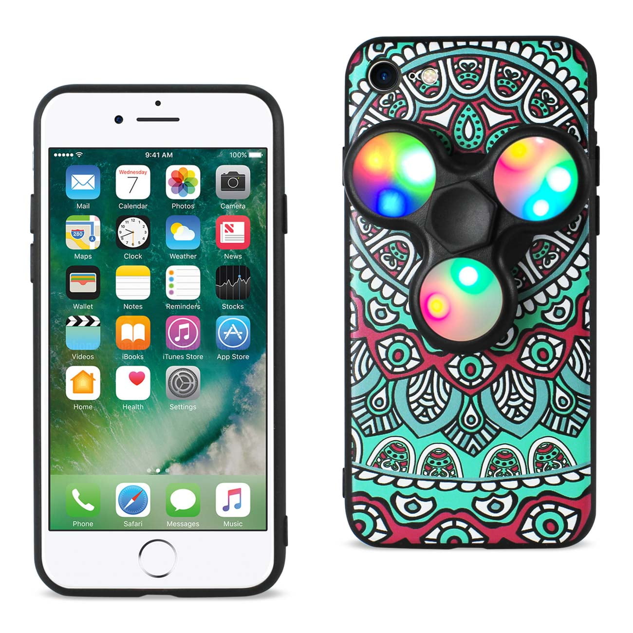 Design the Inspiration of Peacock Iphone 7/ 6/ 6s Case with Led Fidget ...
