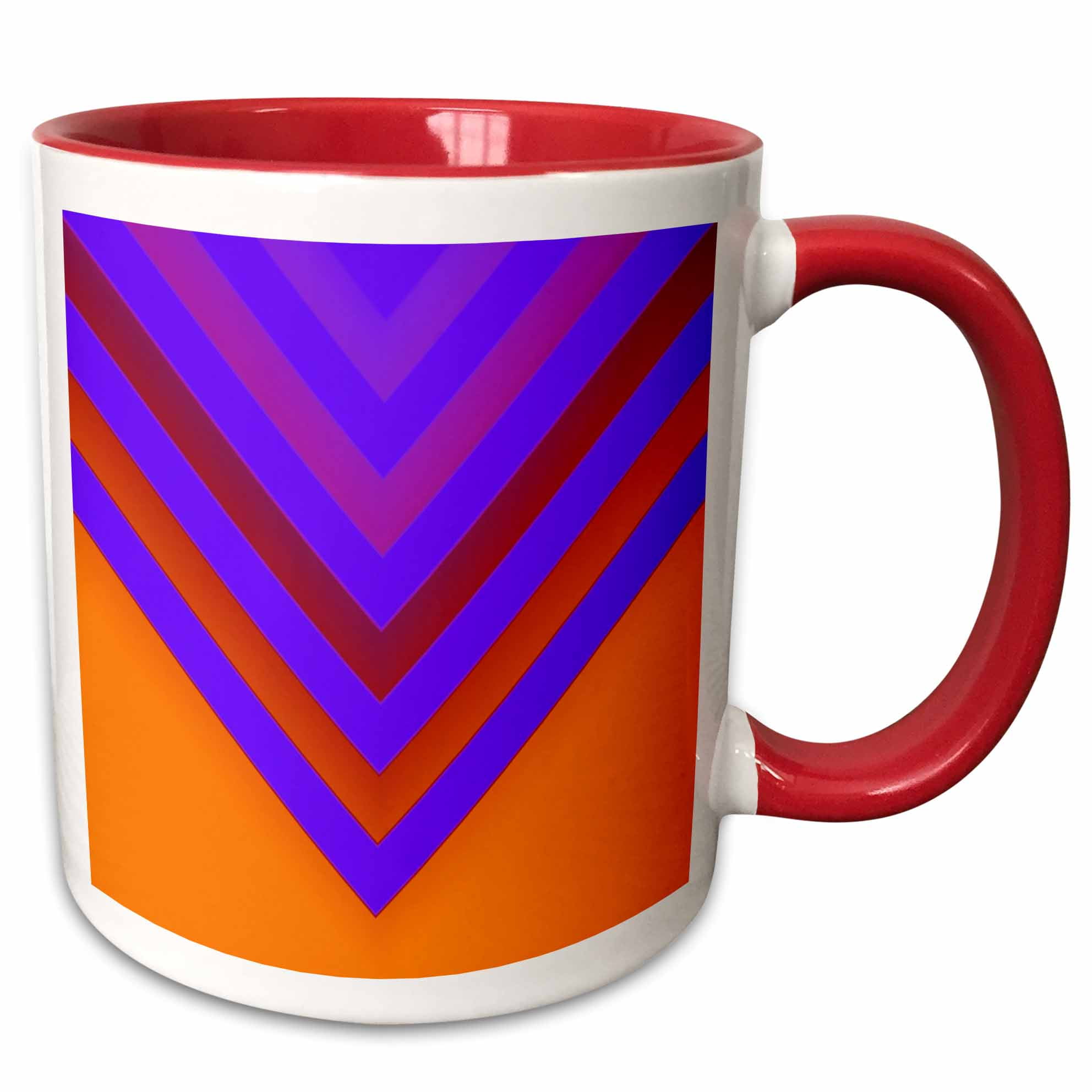 Design with chevron gradients in orange and purple 15oz Two-Tone Red ...
