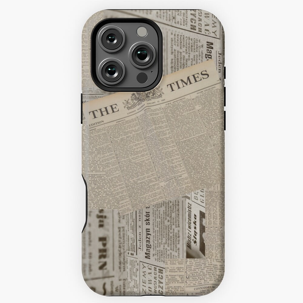 Design with old newspapers Phone Case for iPhone 16 15 14 13 12 11 Pro ...