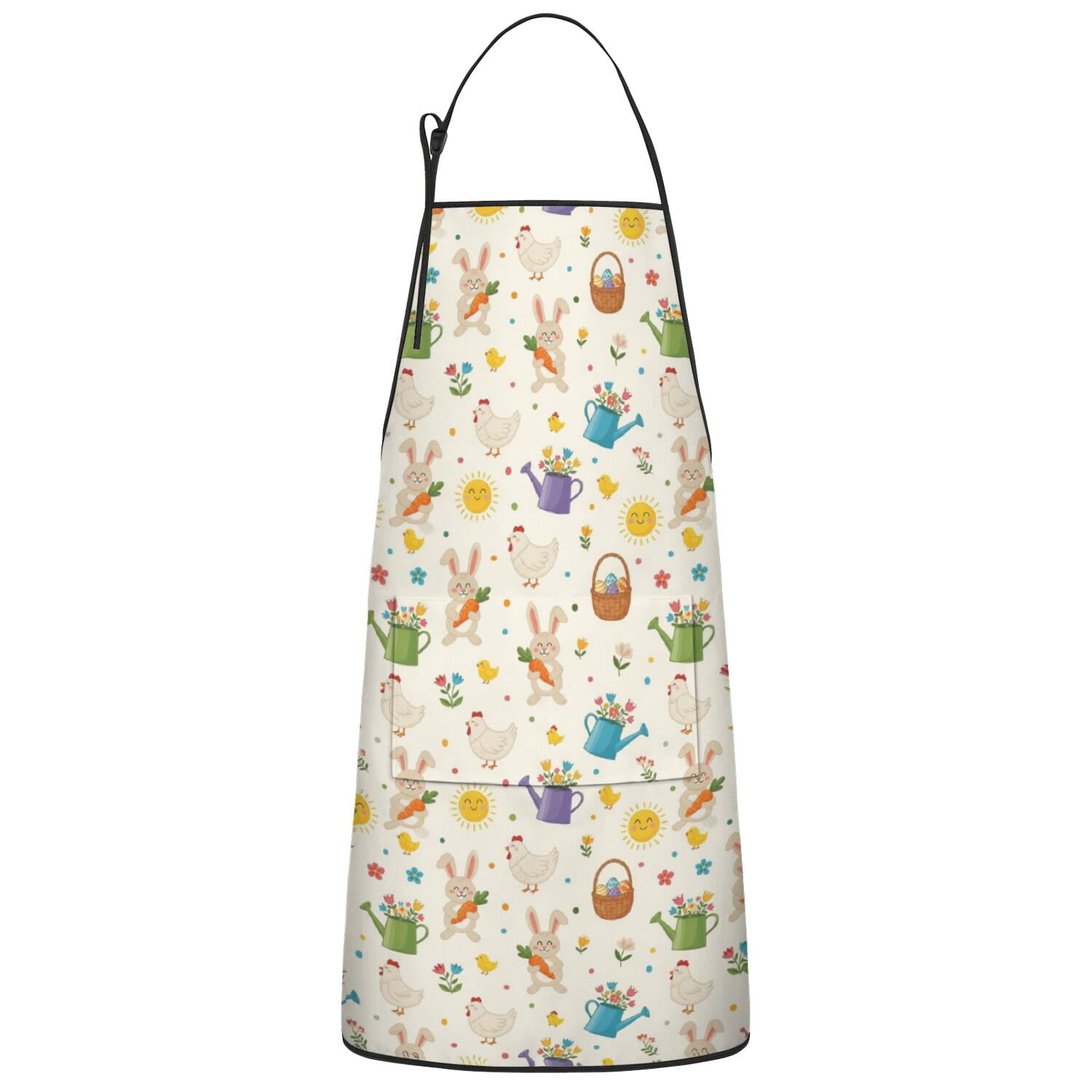 DesignName} Apron with Pockets, Cotton Linen Waterproof Adjustable ...