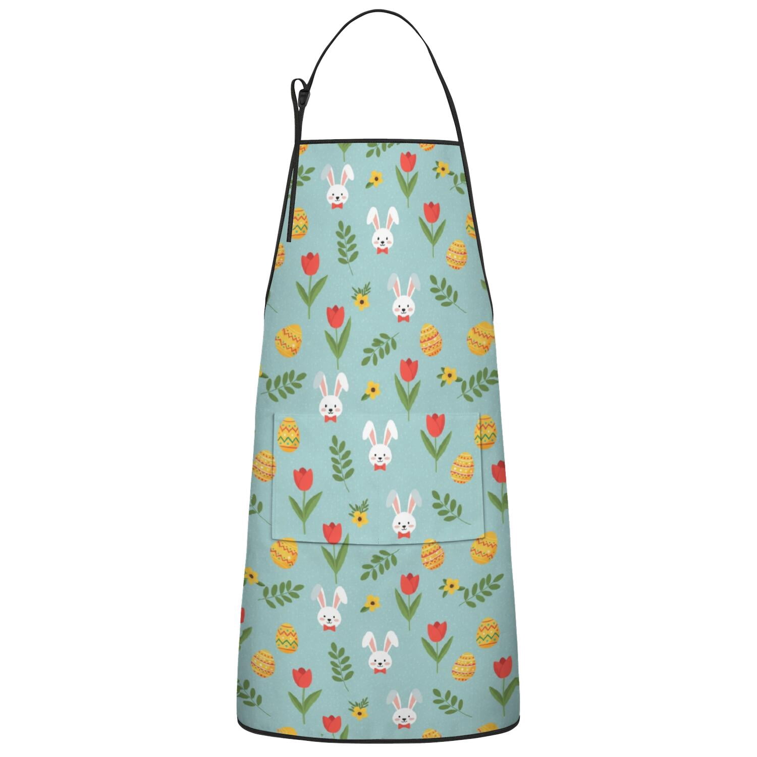 DesignName} Apron with Pockets, Cotton Linen Waterproof Adjustable ...