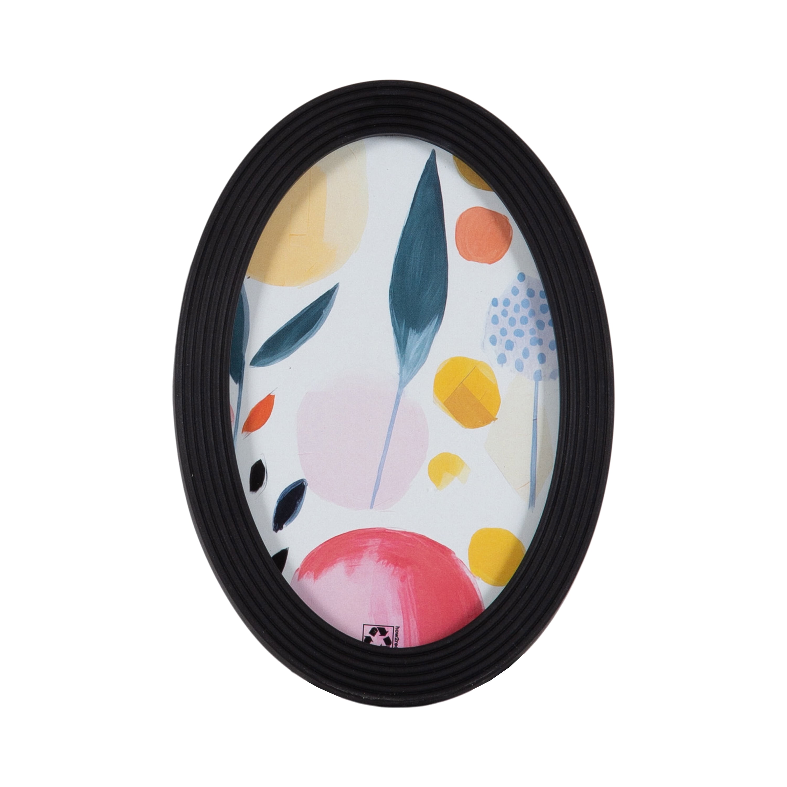 DesignOvation 4x6 Oval Black Decorative Tabletop Picture Frame ...