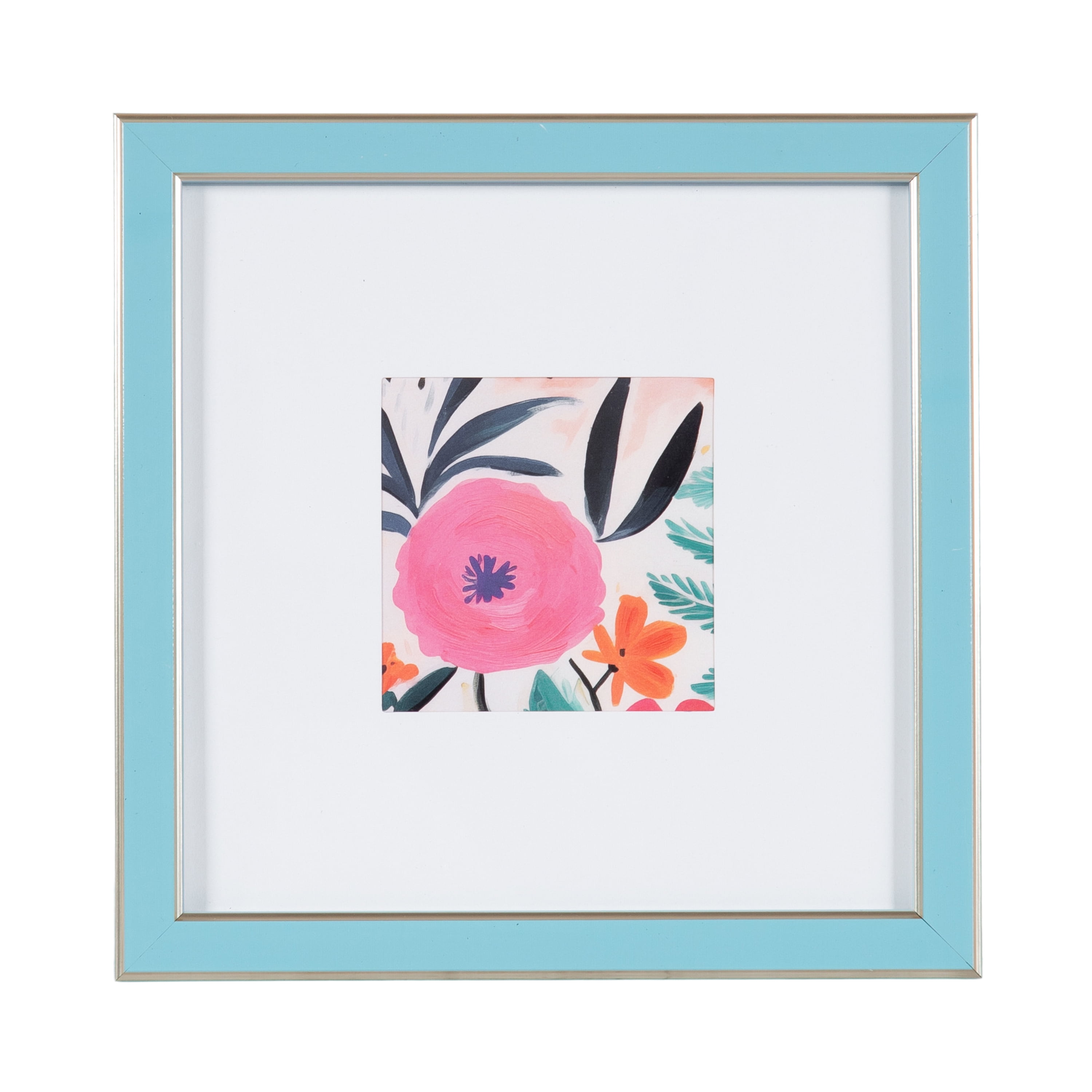 DesignOvation 8x8 Blue Champagne Decorative Tabletop Picture Frame with ...