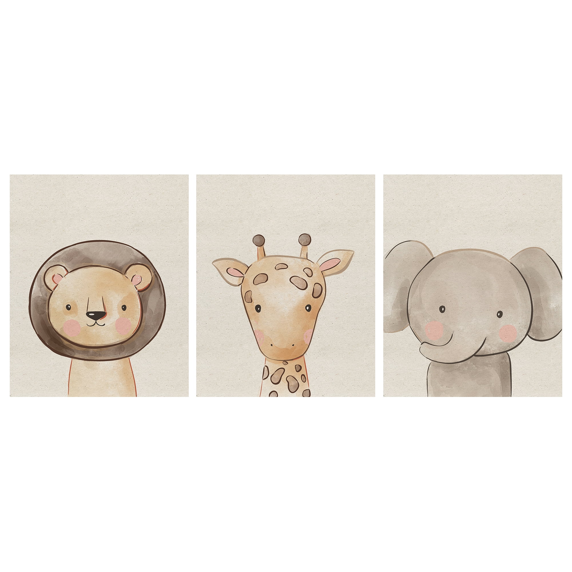 DesignOvation Baby Animals Unframed Art Prints 8” x 10” Set of 3 by The Creative Bunch Studio ...