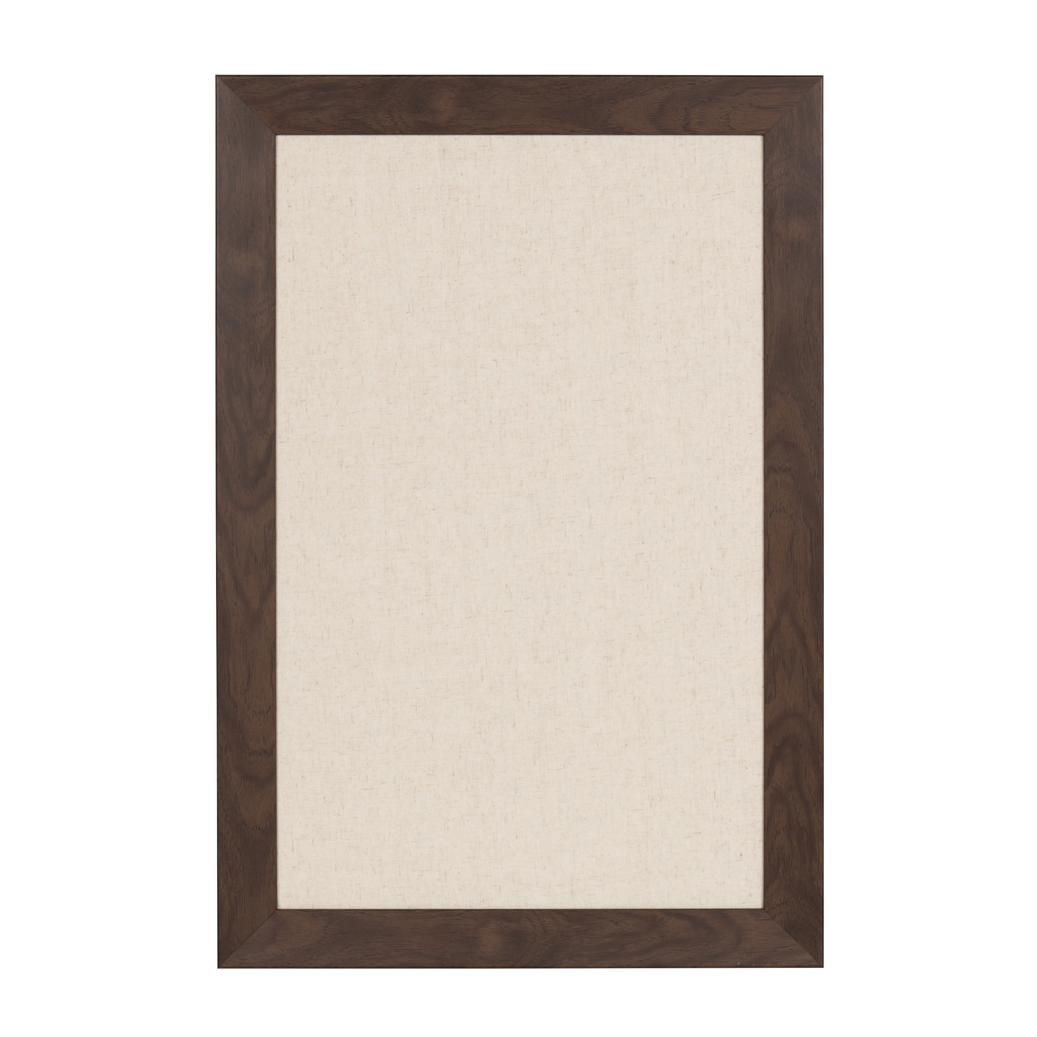 DesignOvation Beatrice Framed Linen Fabric Pinboard, 18x27, Walnut ...