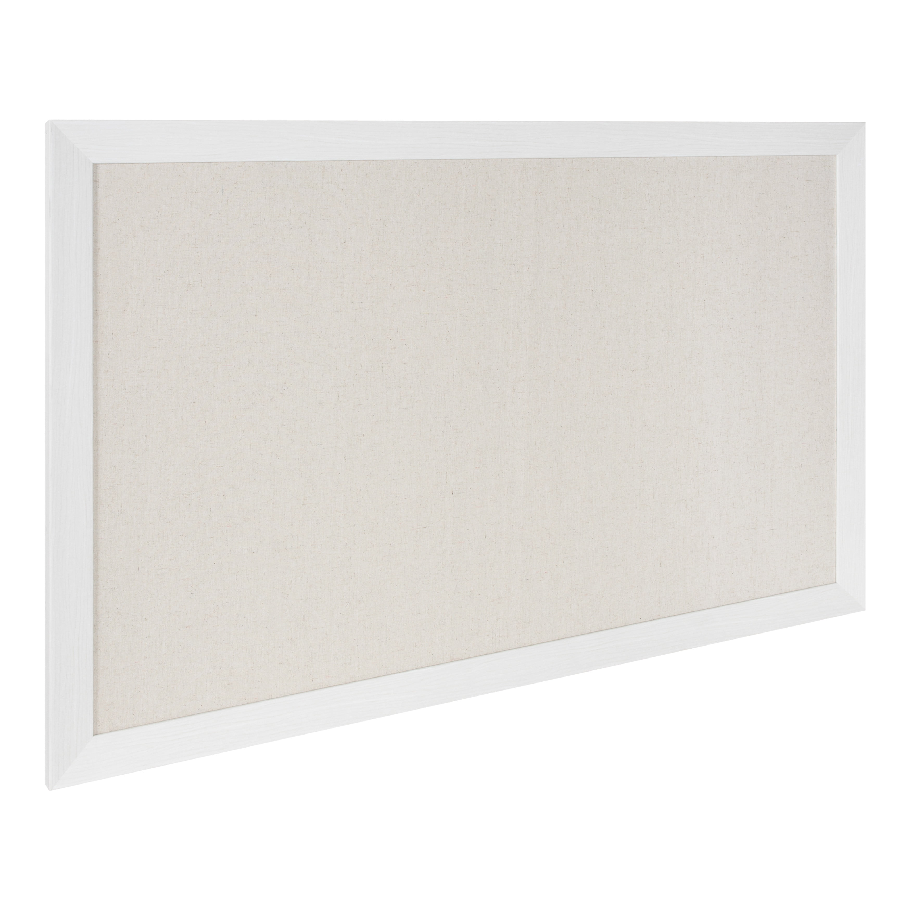 DesignOvation Beatrice Framed Linen Fabric Pinboard, 27x43, White ...